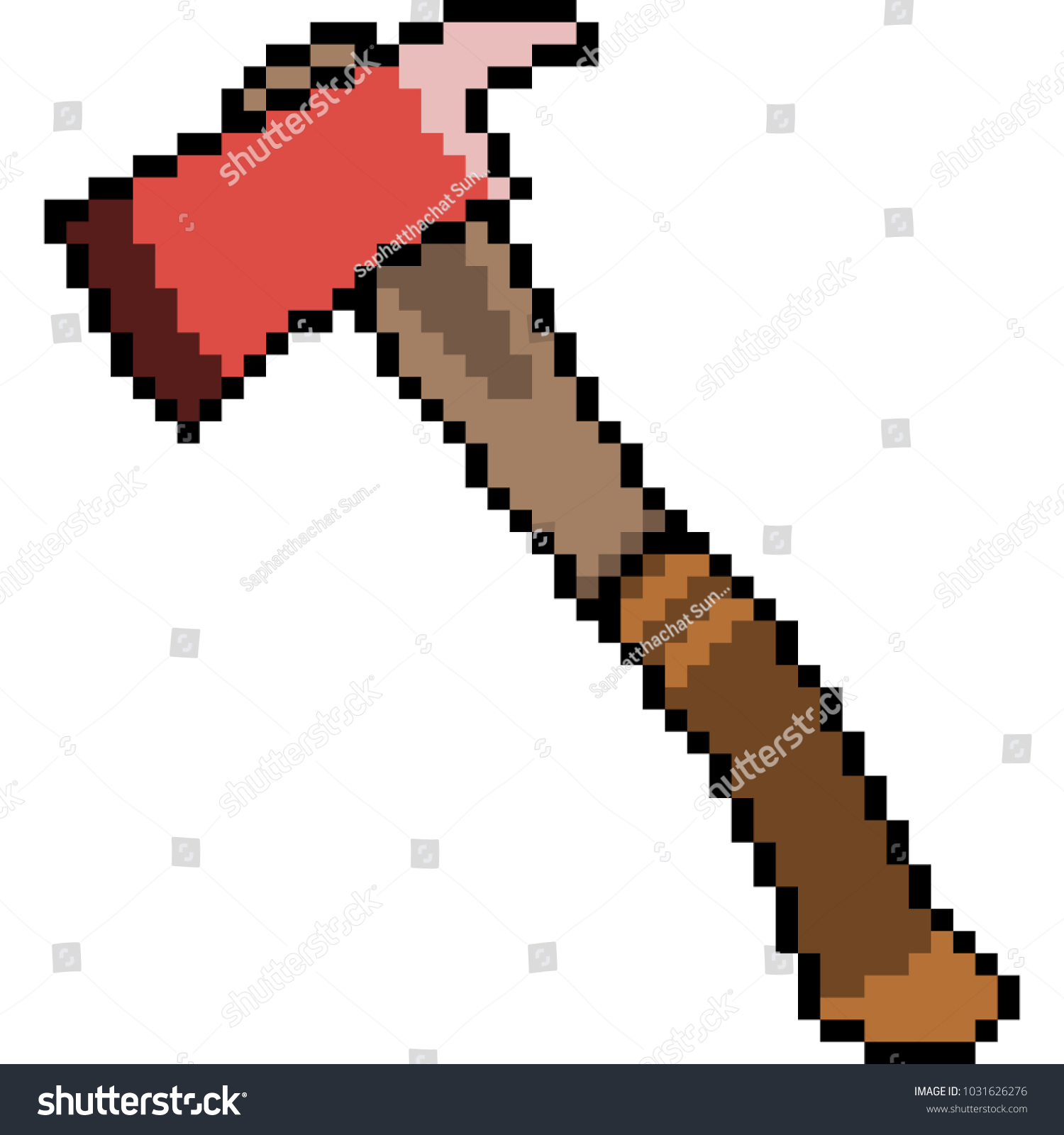 Vector Pixel Art Axe Isolated Cartoon : image vectorielle de stock ...