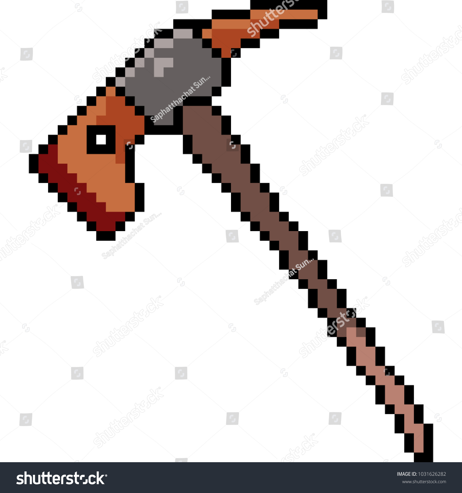 Vector Pixel Art Axe Isolated Cartoon Stock Vector (Royalty Free ...