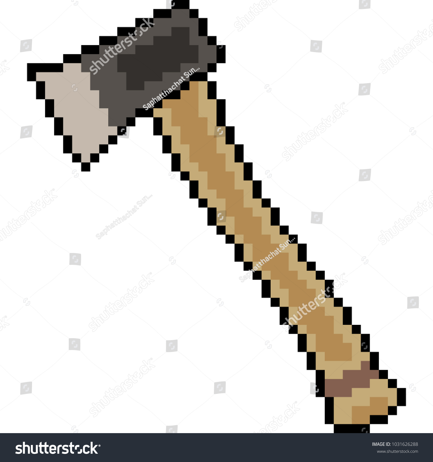 Vector Pixel Art Axe Isolated Cartoon: เวกเตอร์สต็อก (ปลอดค่าลิขสิทธิ์ ...