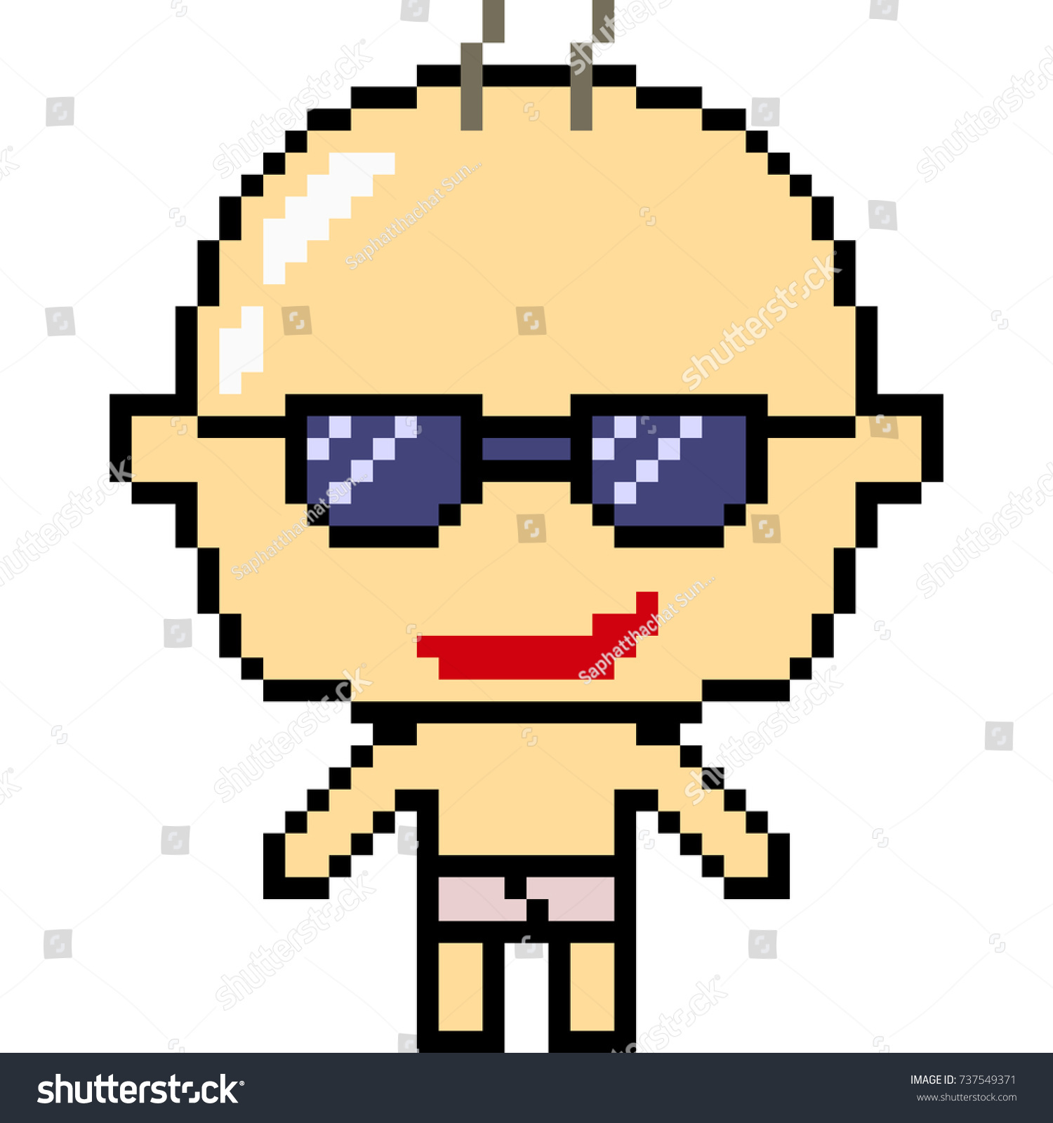 Vector Pixel Art Baby Isolated: vector de stock (libre de regalías ...