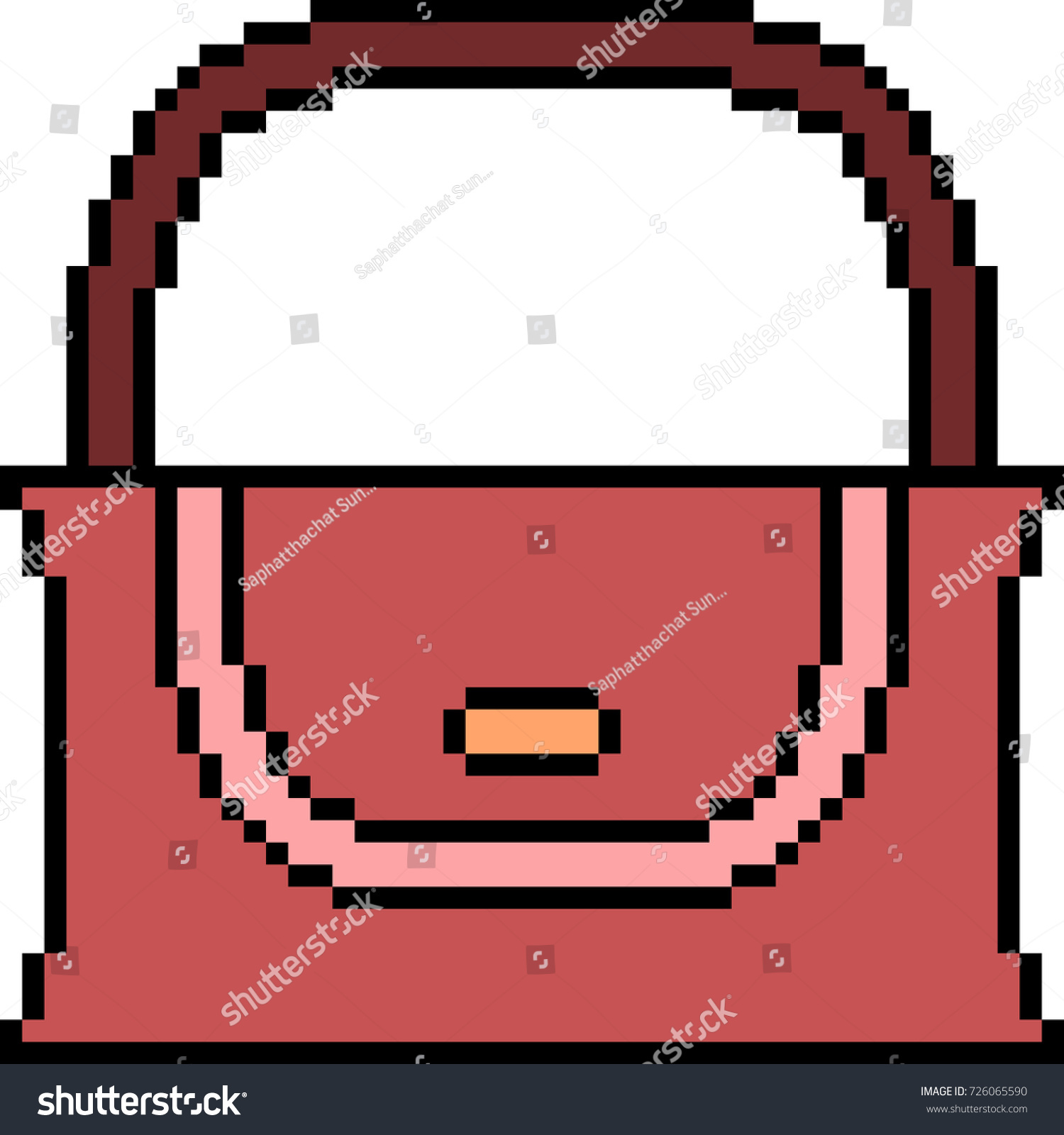Vector Pixel Art Bag Isolated Stock Vector (Royalty Free) 726065590
