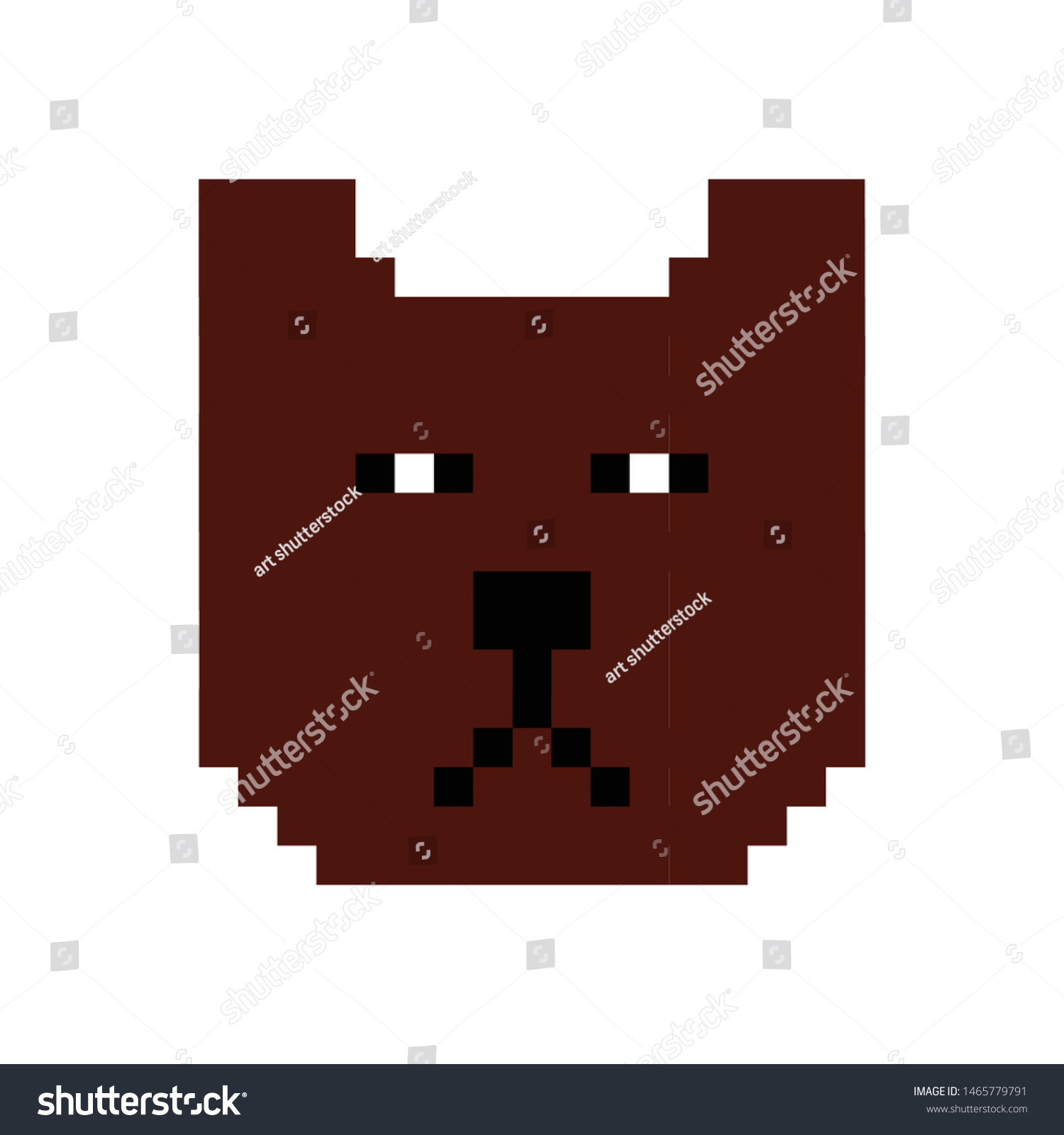Vector Pixel Art Bear Head Isolated Stock Vector (Royalty Free ...