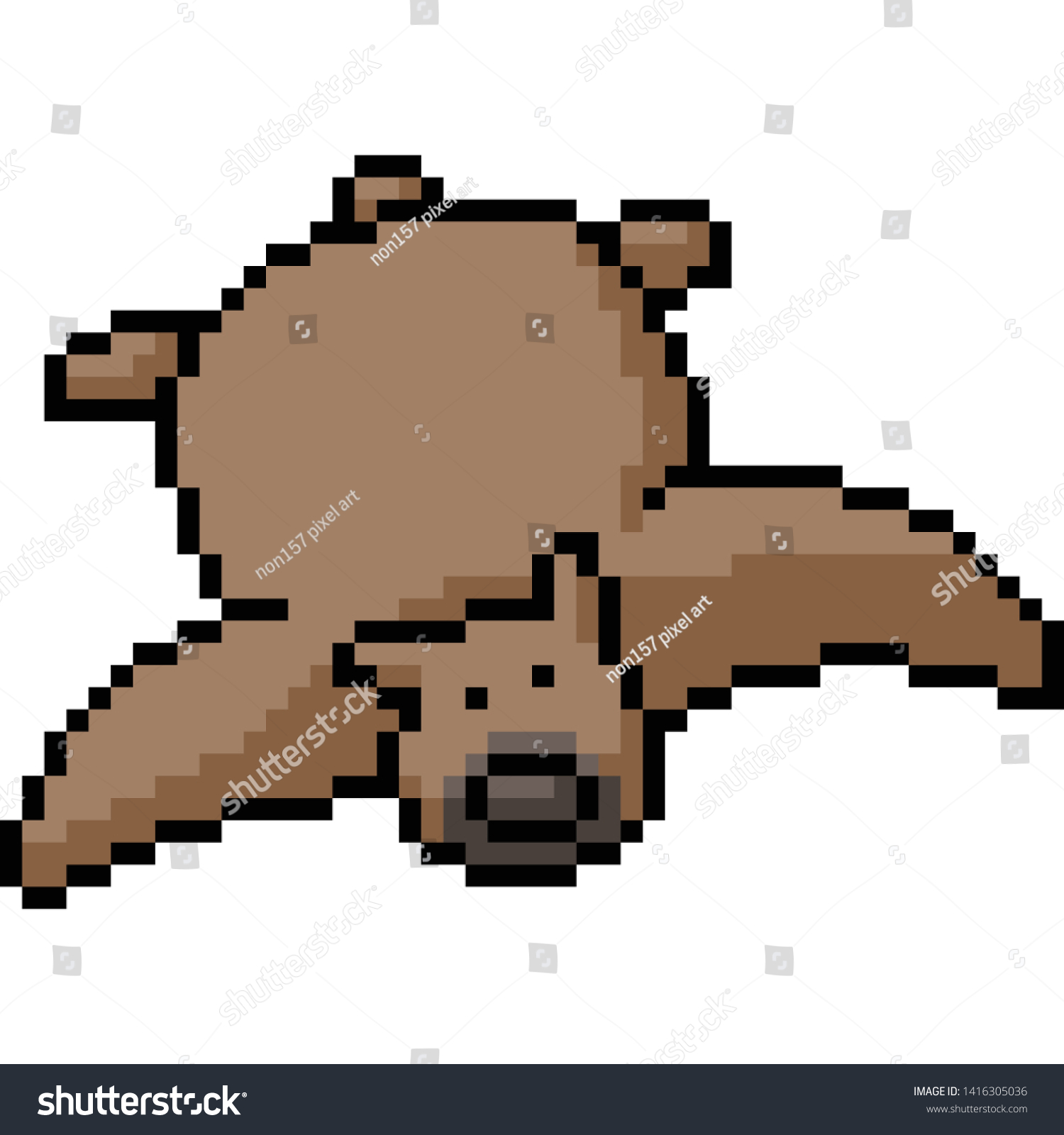 Vector Pixel Art Bear Isolated Cartoon 库存矢量图（免版税）1416305036 | Shutterstock