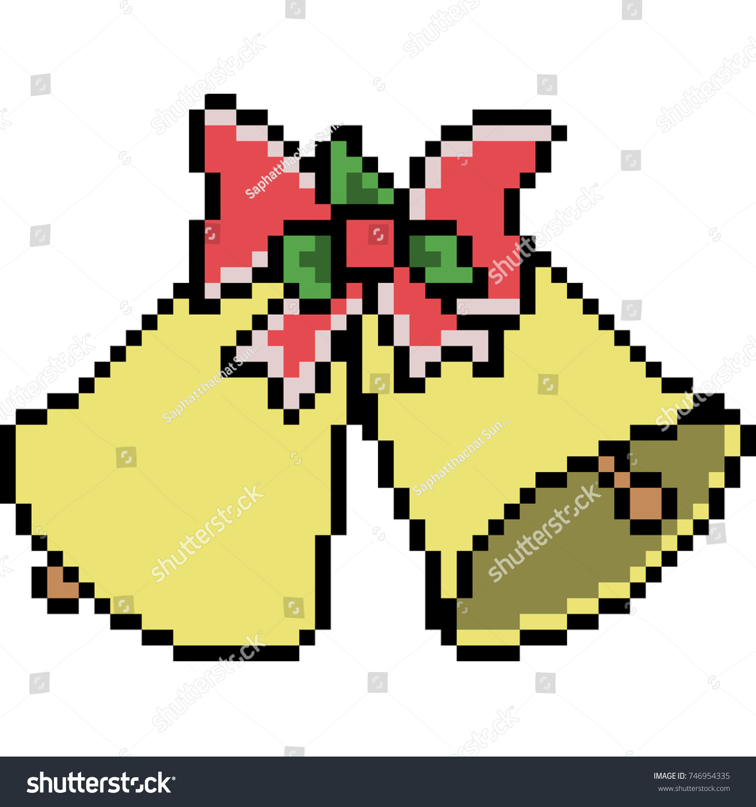 Vector Pixel Art Bell Isolated Stock Vector (Royalty Free) 746954335 ...