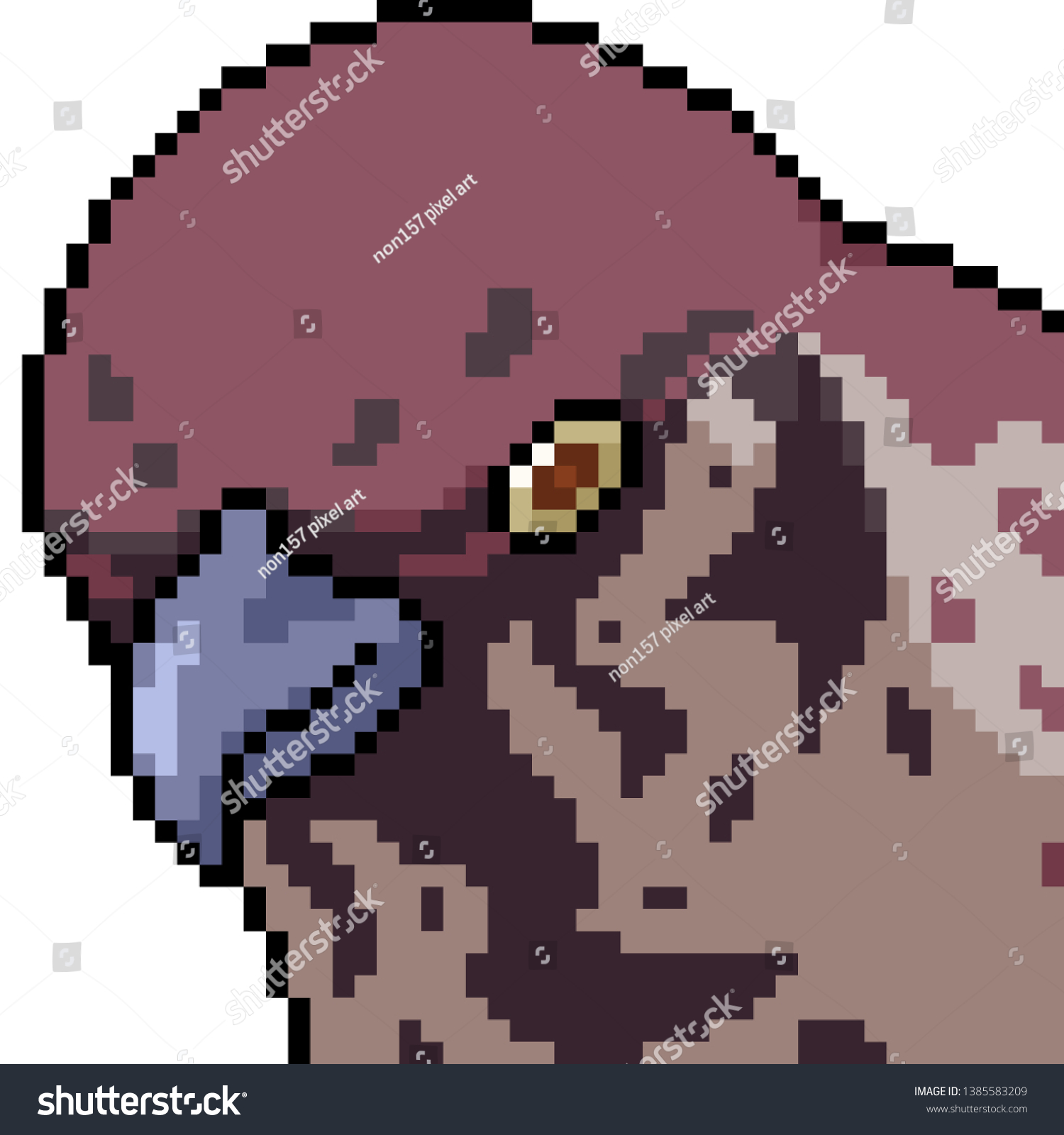 Vector Pixel Art Bird Head Isolated 스톡 벡터(로열티 프리) 1385583209 | Shutterstock