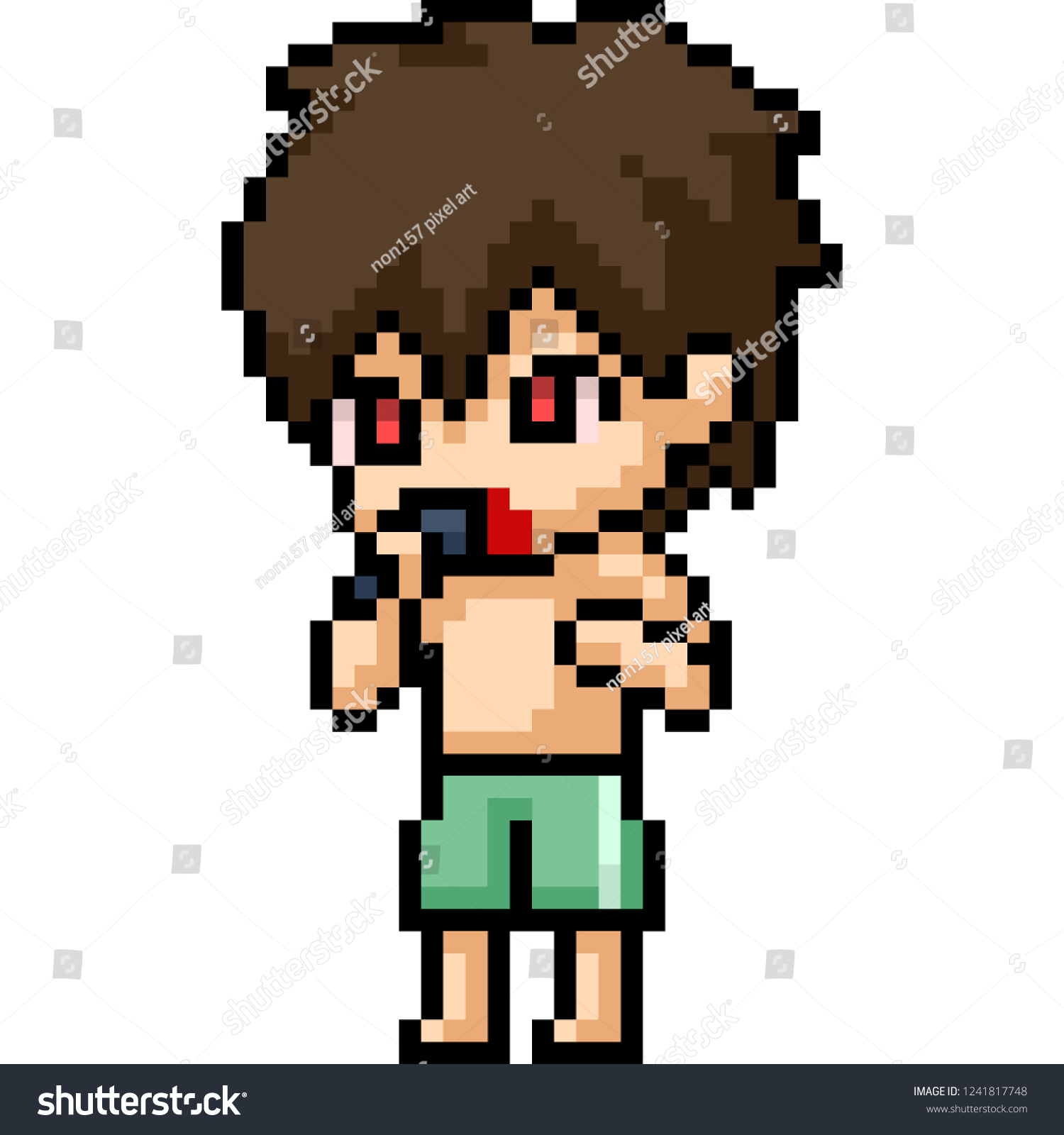 Vector Pixel Art Boy Isolated Cartoon: เวกเตอร์สต็อก (ปลอดค่าลิขสิทธิ์ ...