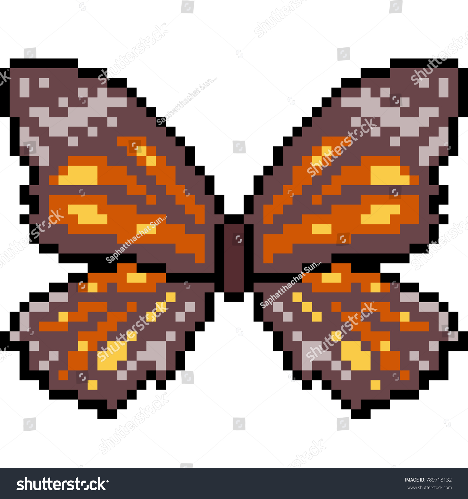 Vector Pixel Art Butterfly Isolated 스톡 벡터(로열티 프리) 789718132 | Shutterstock
