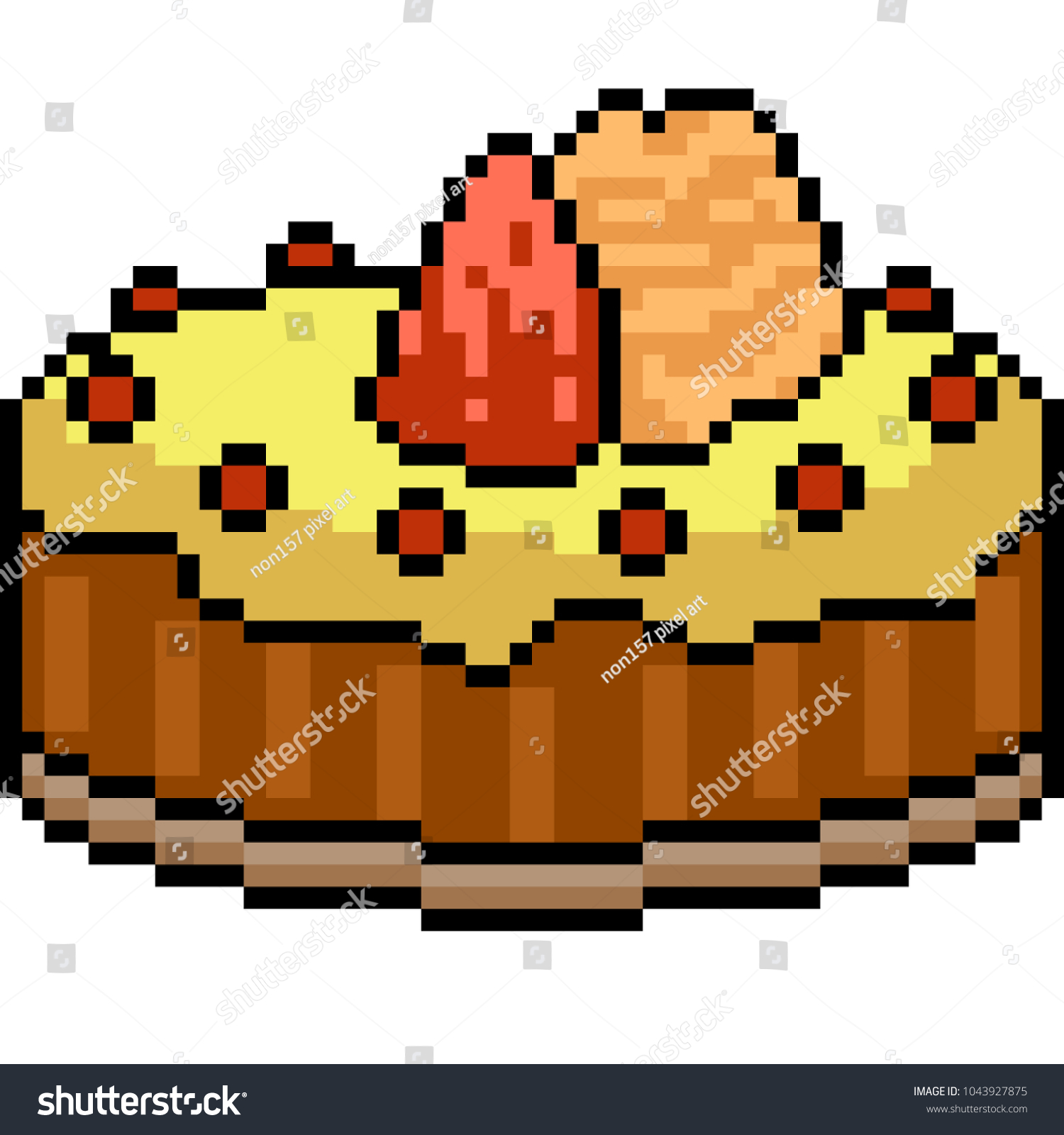 Vector Pixel Art Cake Isolated Cartoon: เวกเตอร์สต็อก (ปลอดค่าลิขสิทธิ์ ...