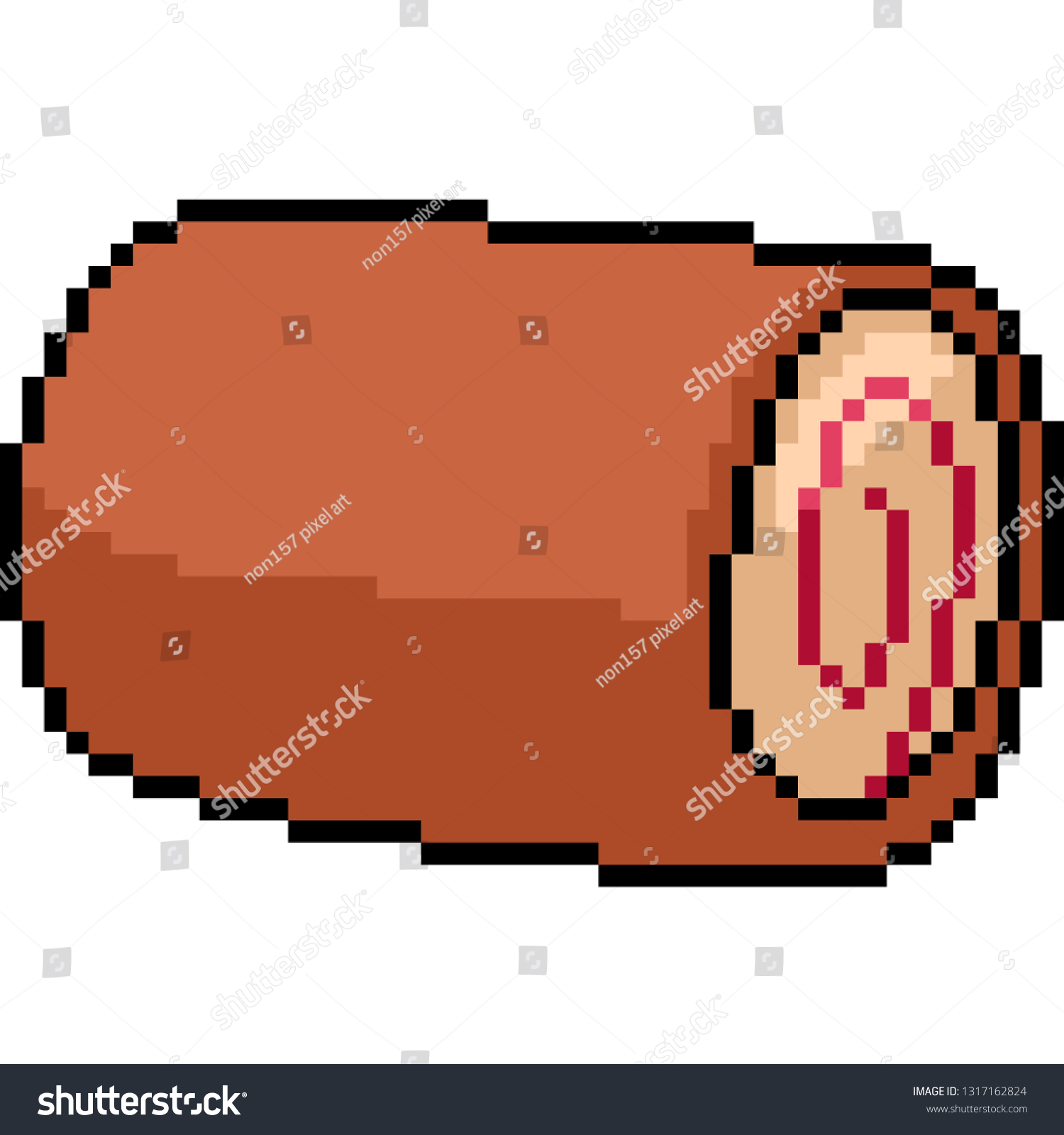 Vector Pixel Art Cake Roll Isolated Stock Vector (Royalty Free ...