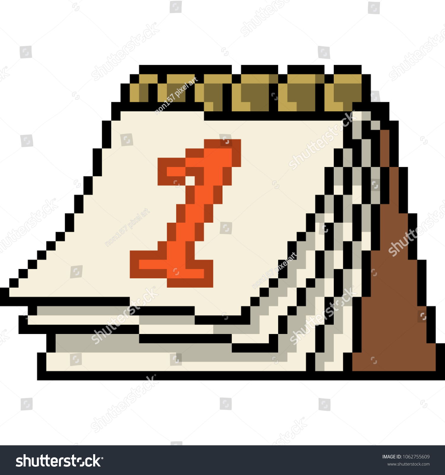 Vector Pixel Art Calendar Isolated Cartoon庫存向量圖（免版稅）1062755609 ...