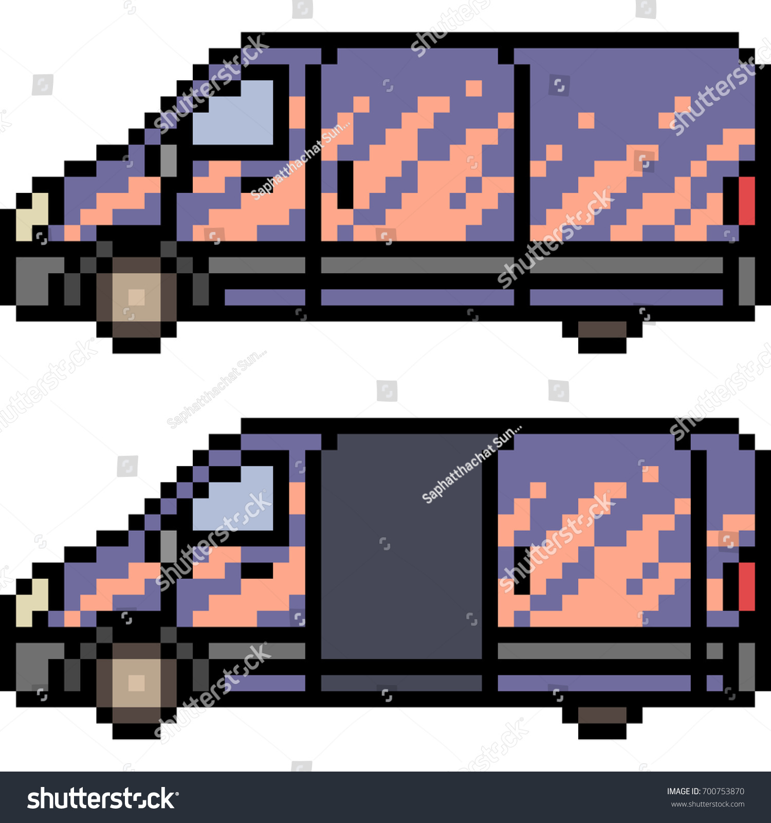 Vector Pixel Art Car Isolated Stock Vector 700753870 - Shutterstock