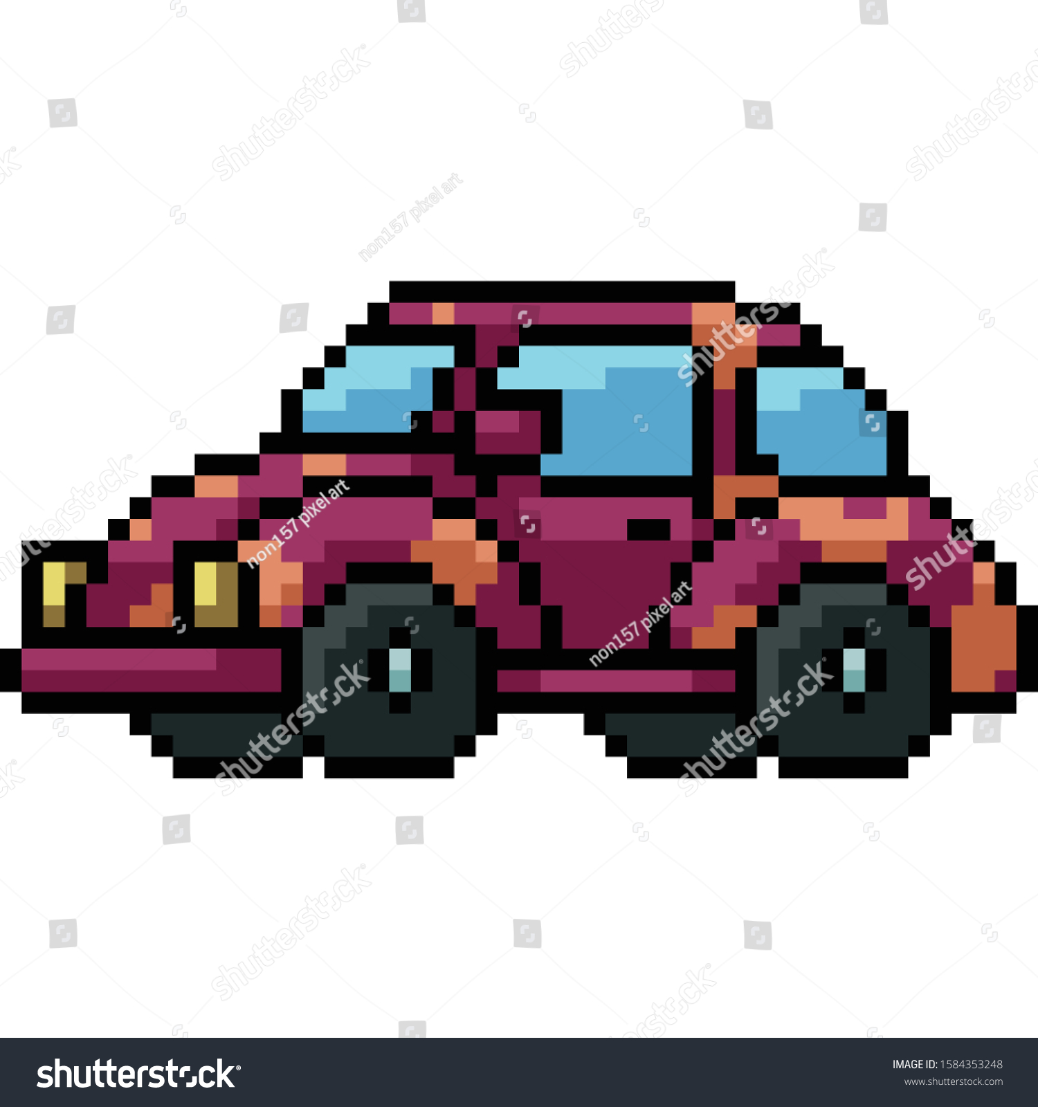 Vector Pixel Art Car Isolated Cartoon: Vector có sẵn (miễn phí bản ...