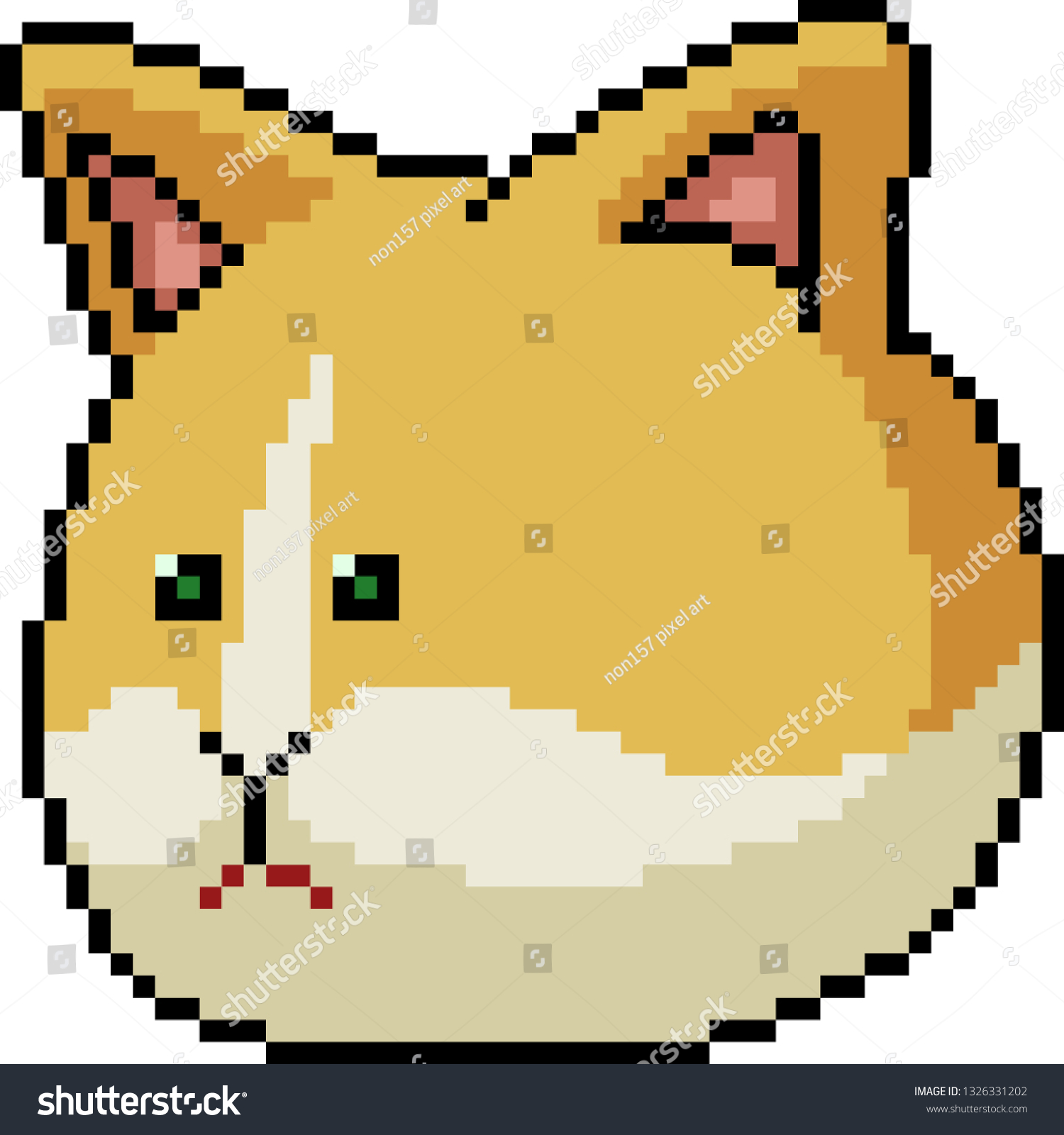 Vector Pixel Art Cat Face Isolated Stock Vector (Royalty Free ...
