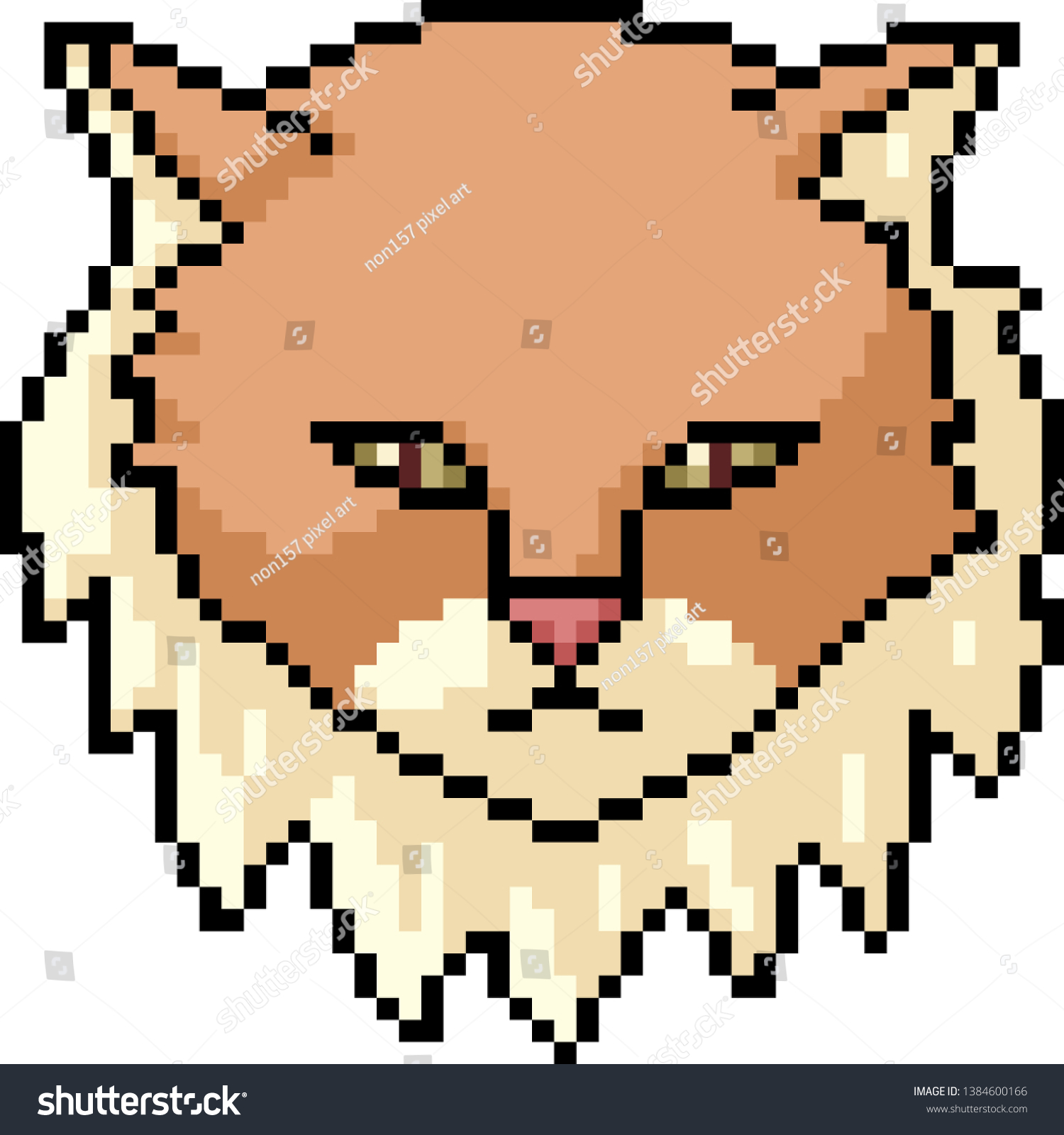 Vector Pixel Art Cat Face Isolated Stock Vector (Royalty Free) 1384600166