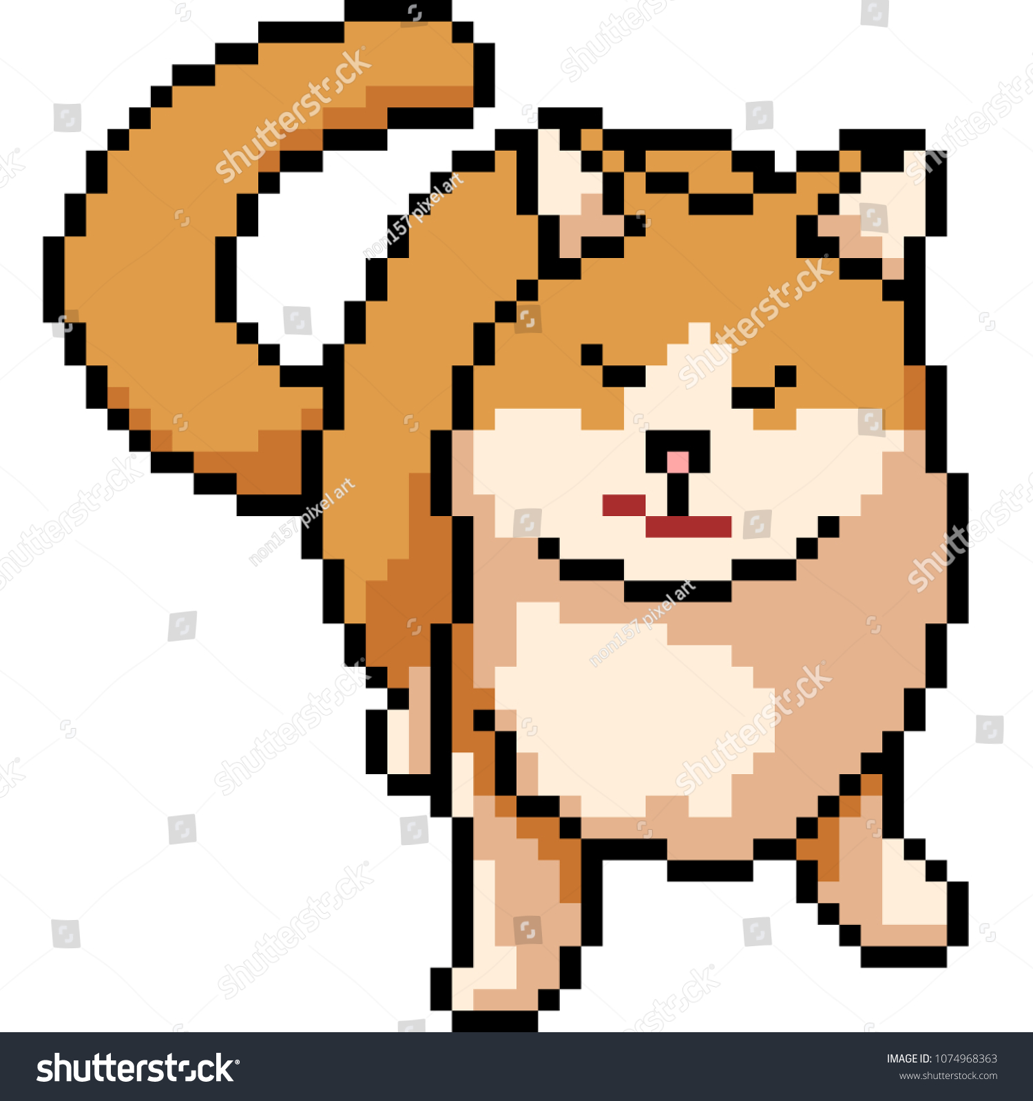 Vector Pixel Art Cat Isolated Cartoon: เวกเตอร์สต็อก (ปลอดค่าลิขสิทธิ์ ...
