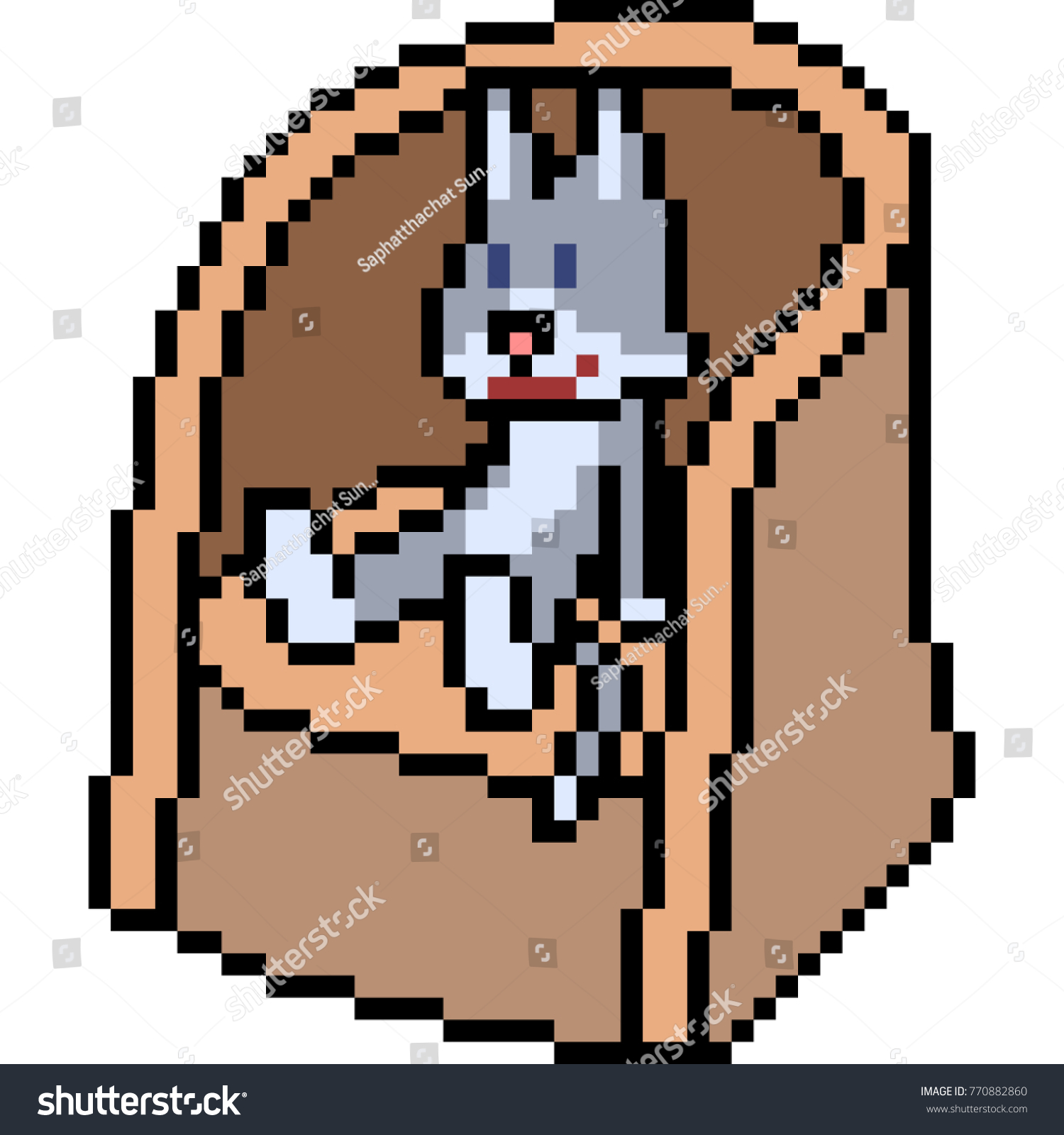 Vector Pixel Art Cat Seat Isolated Stock Vector (Royalty Free ...