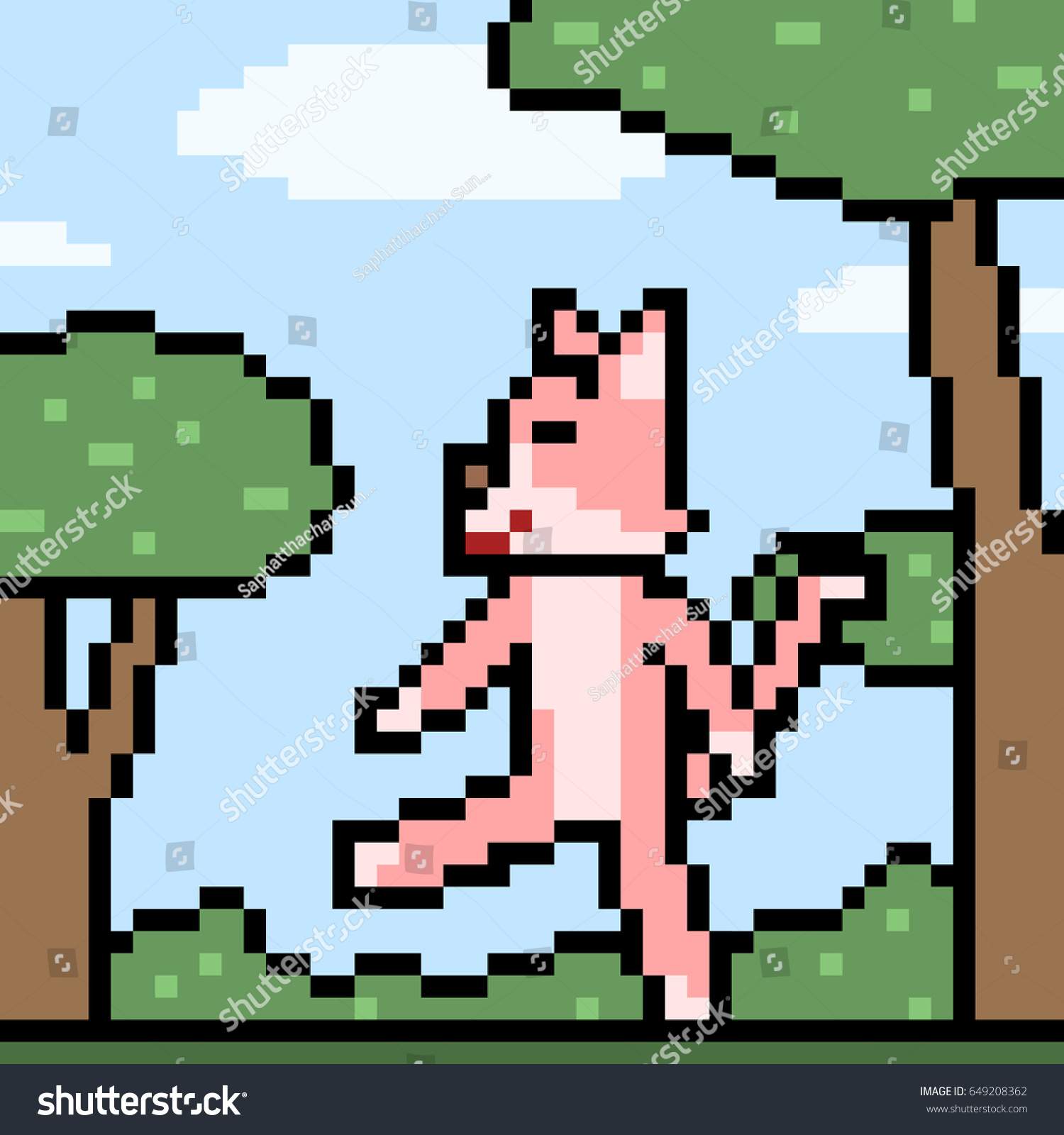 Vector Pixel Art Cat Walk Relax Stock Vector (Royalty Free) 649208362 ...