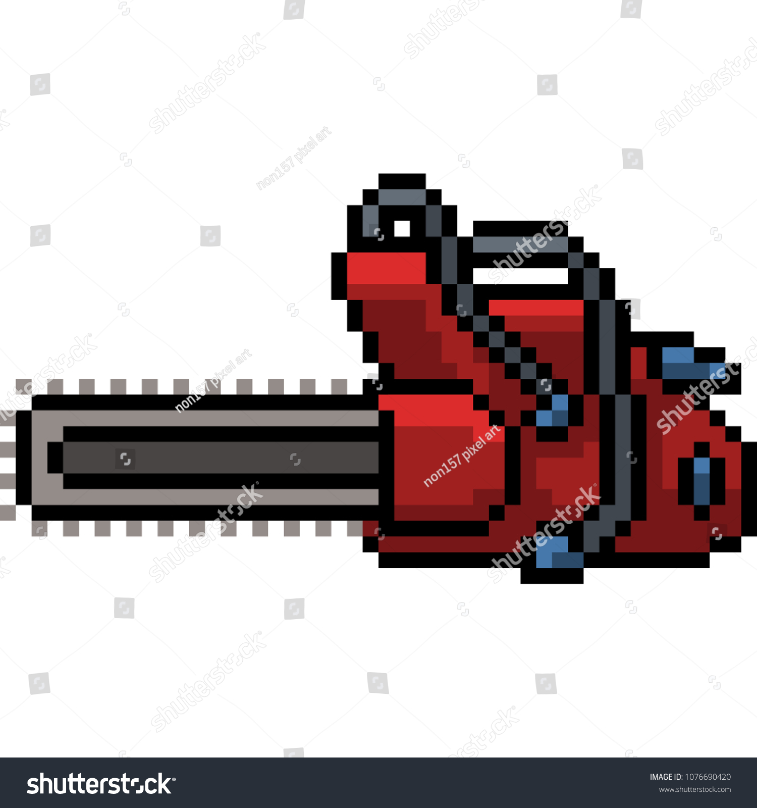 Vector Pixel Art Chainsaw Isolated Cartoon Stock Vector (Royalty Free ...