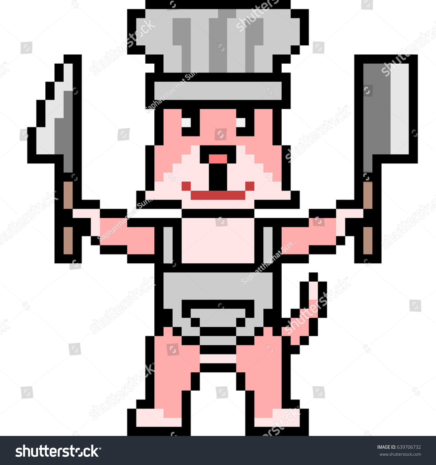 Vector Pixel Art Chef Stock Vector (Royalty Free) 639706732
