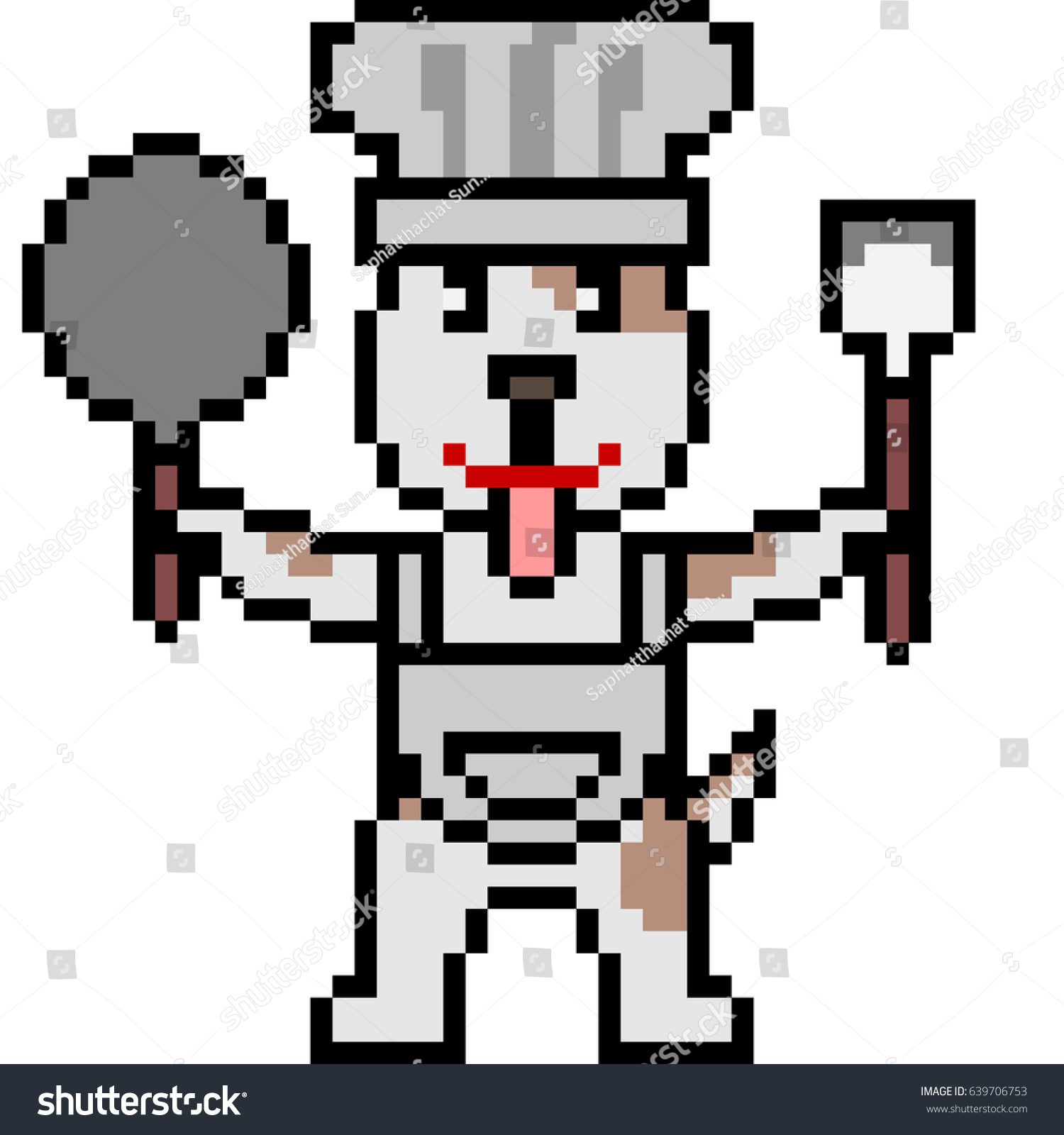 Vektor Stok Vector Pixel Art Chef (Tanpa Royalti) 639706753 | Shutterstock