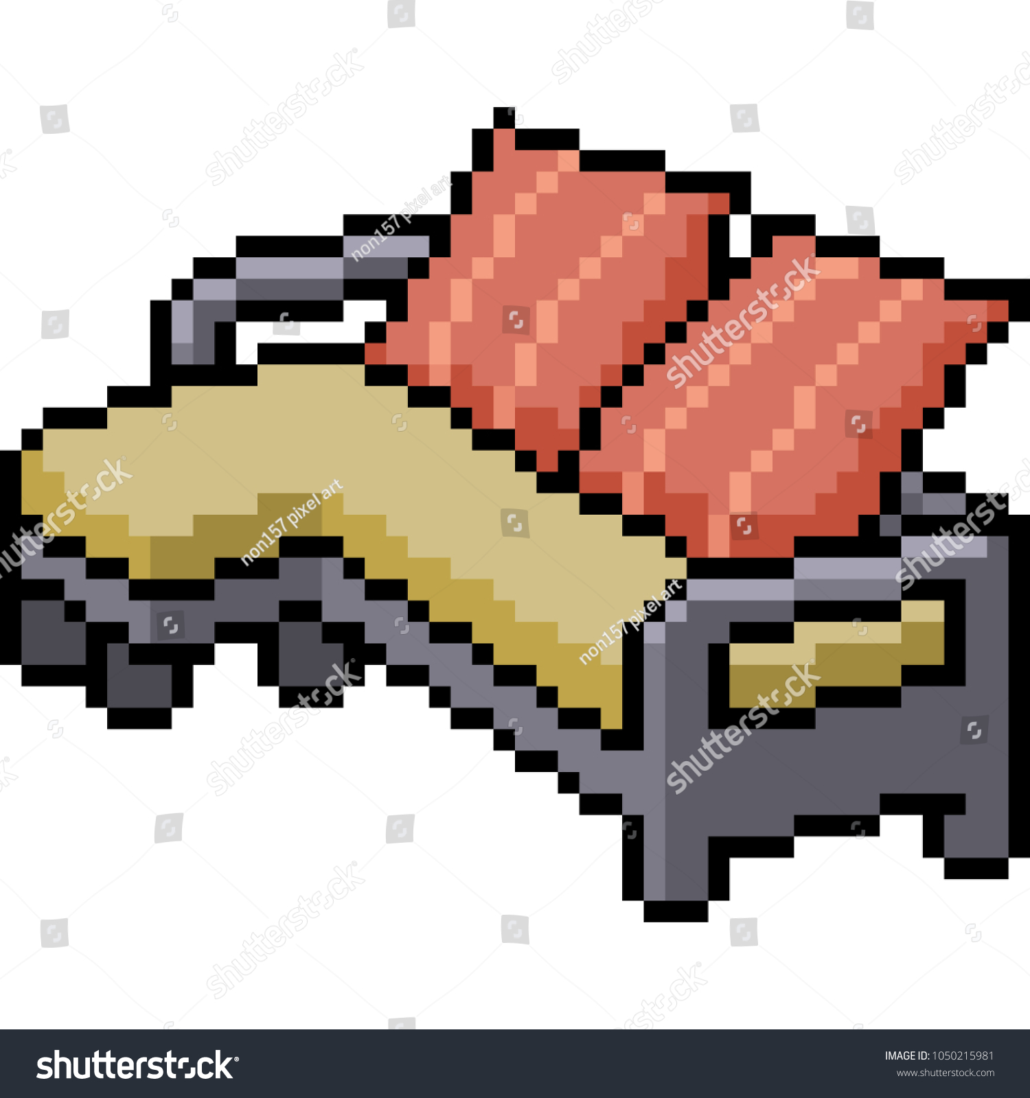 Vector Pixel Art Couch Isolated Cartoon: vector de stock (libre de ...