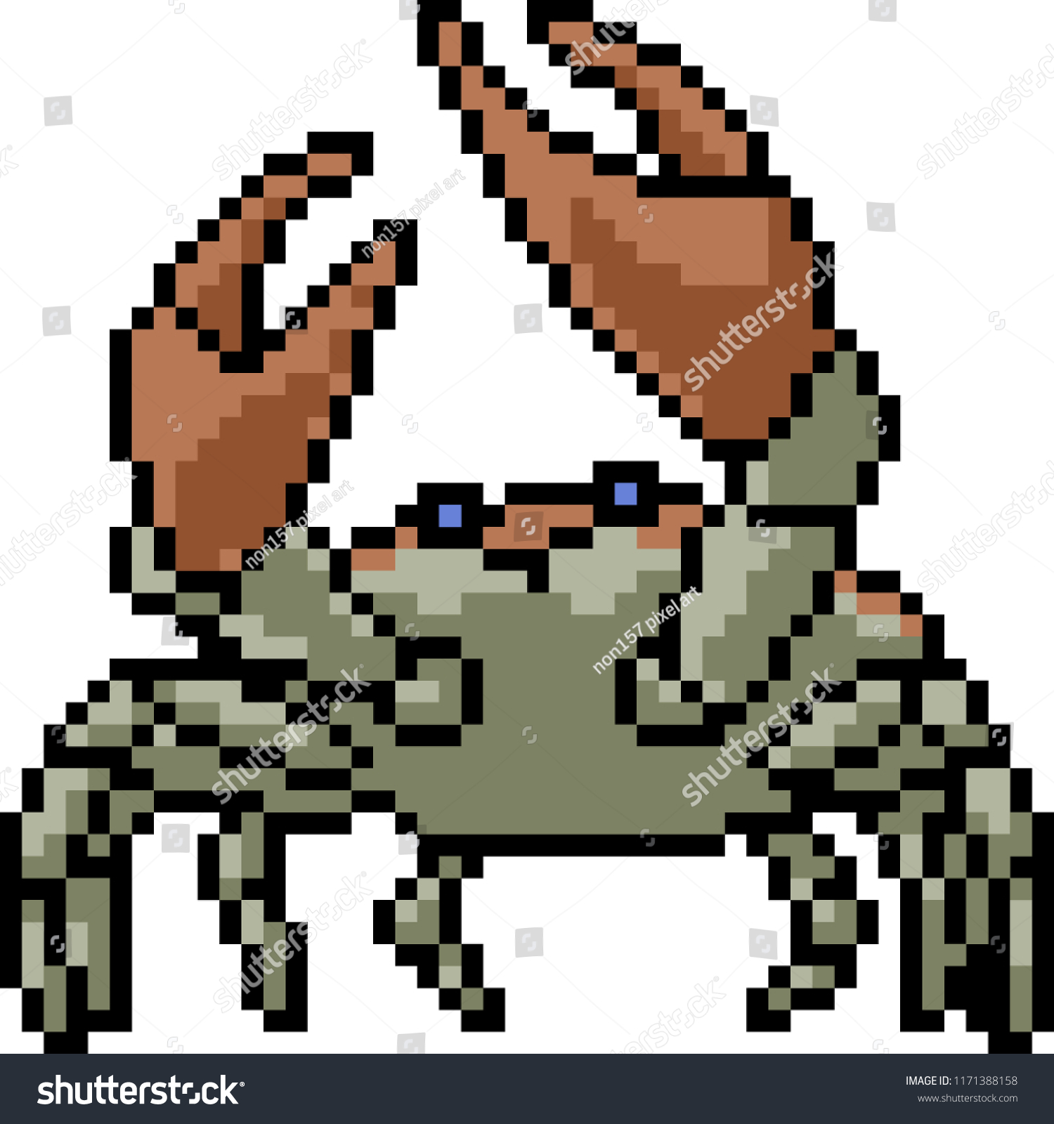 Vector Pixel Art Crab Isolated Cartoon: เวกเตอร์สต็อก (ปลอดค่าลิขสิทธิ์ ...
