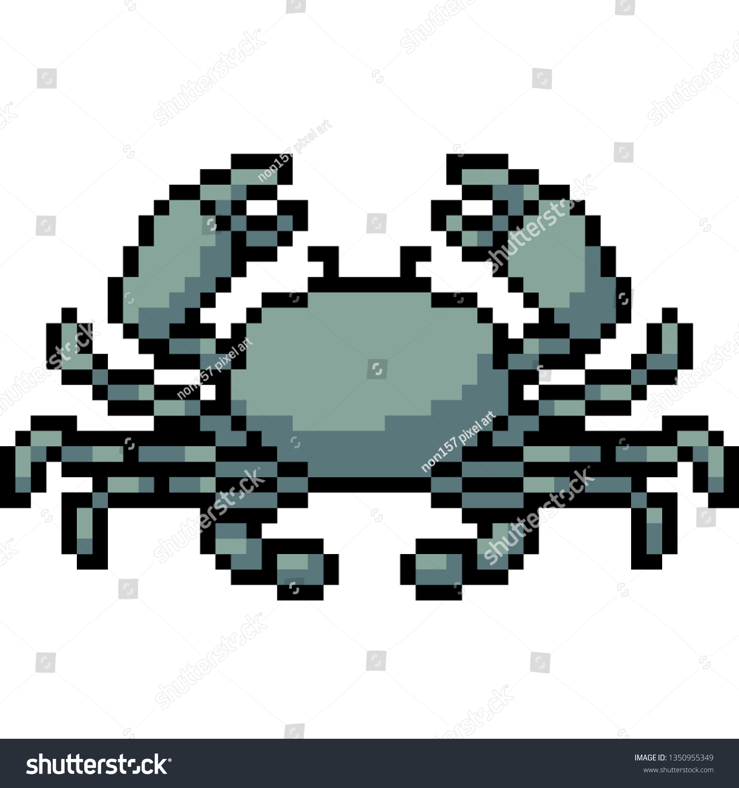 Vector Pixel Art Crab Isolated Cartoon: เวกเตอร์สต็อก (ปลอดค่าลิขสิทธิ์ ...