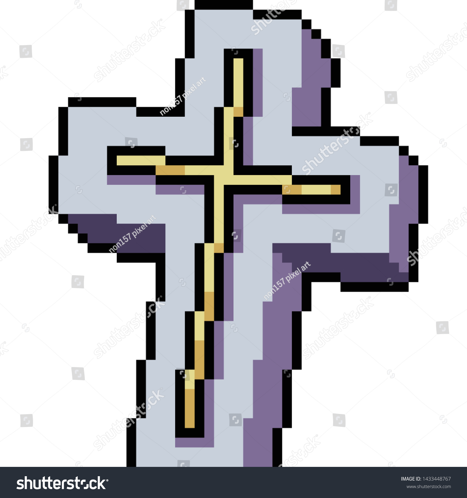 Vector Pixel Art Cross Isolated Cartoon: เวกเตอร์สต็อก (ปลอดค่า ...