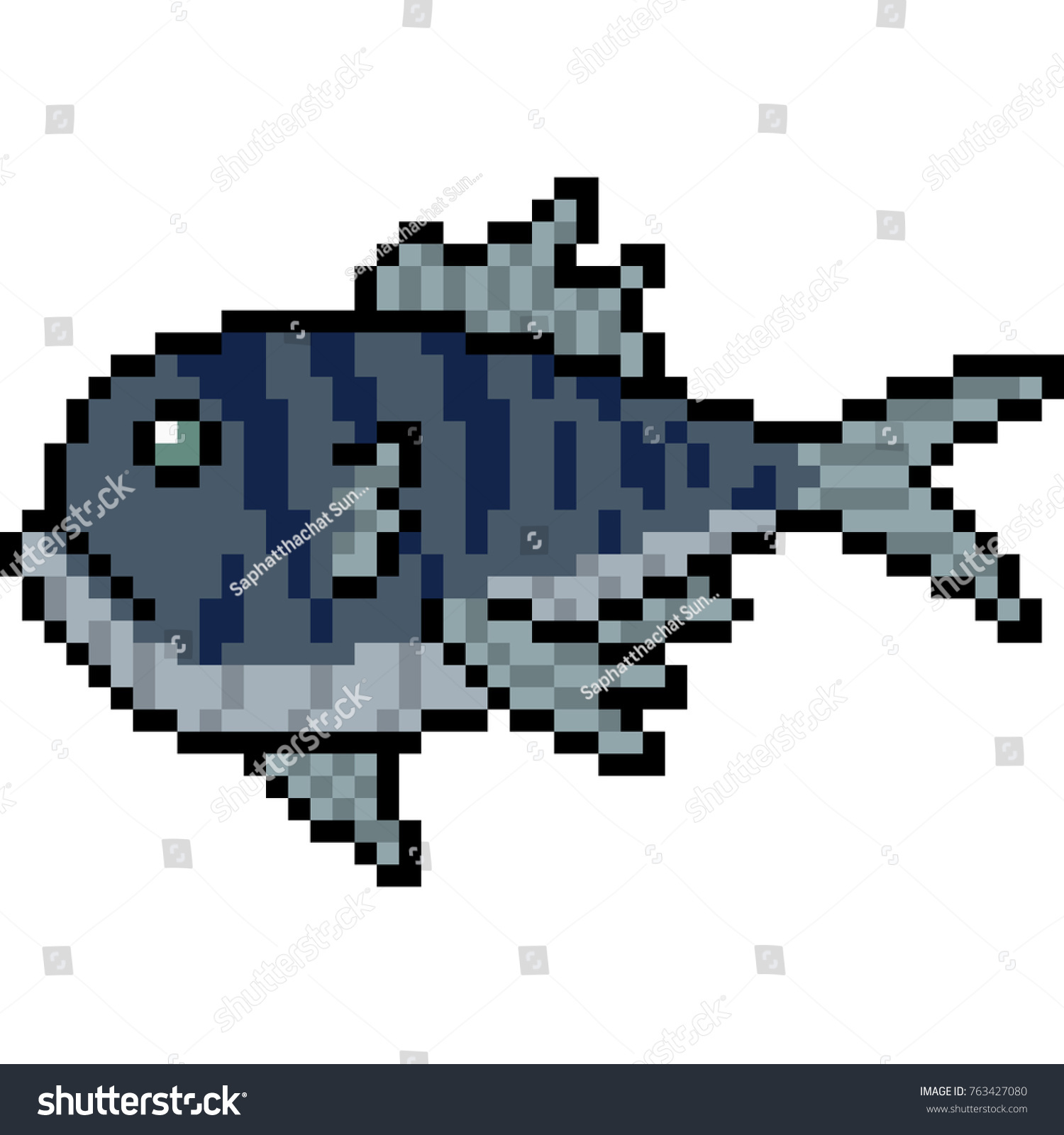 Vector Pixel Art Deep Sea Fish 库存矢量图（免版税）763427080 | Shutterstock