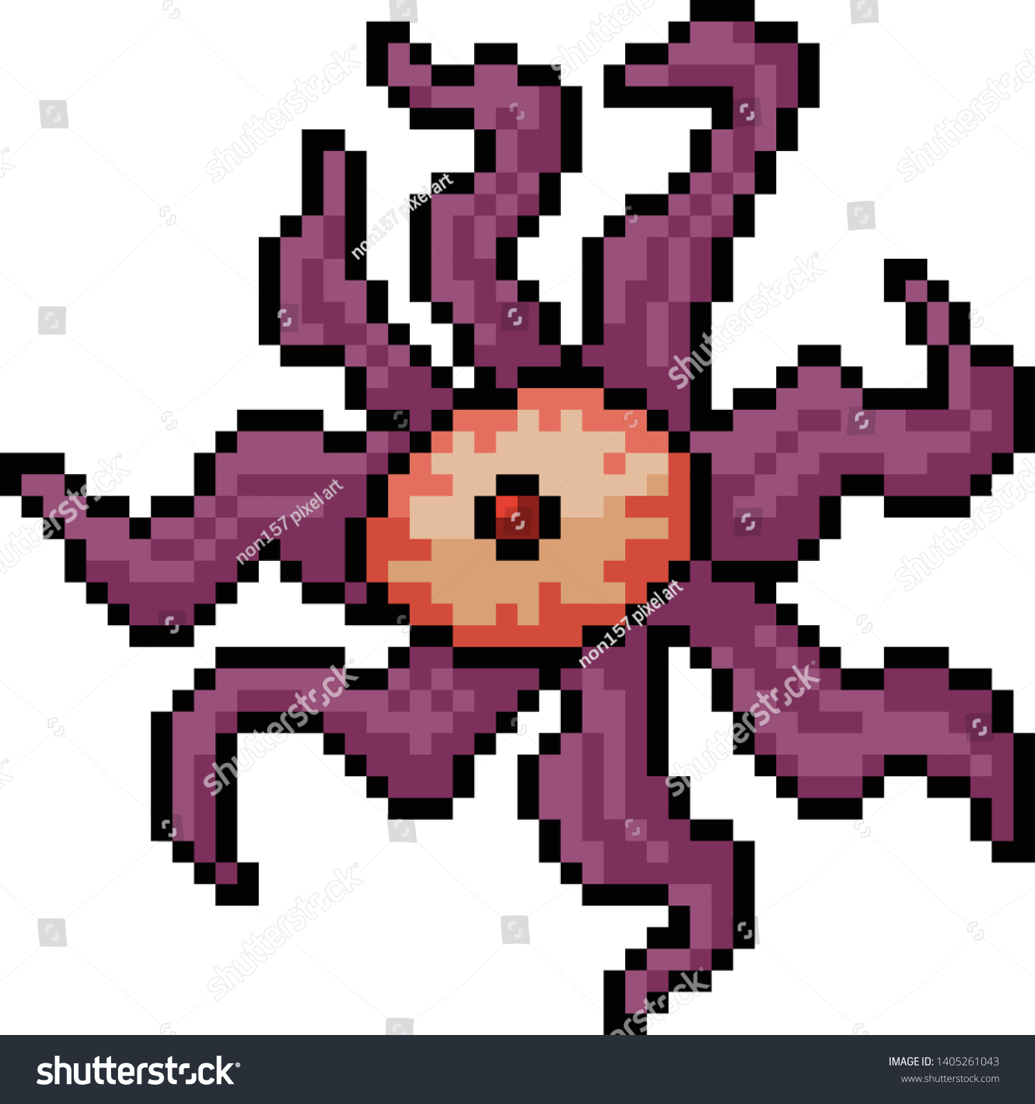 Vector Pixel Art Demon Eye Isolated: vector de stock (libre de regalías ...