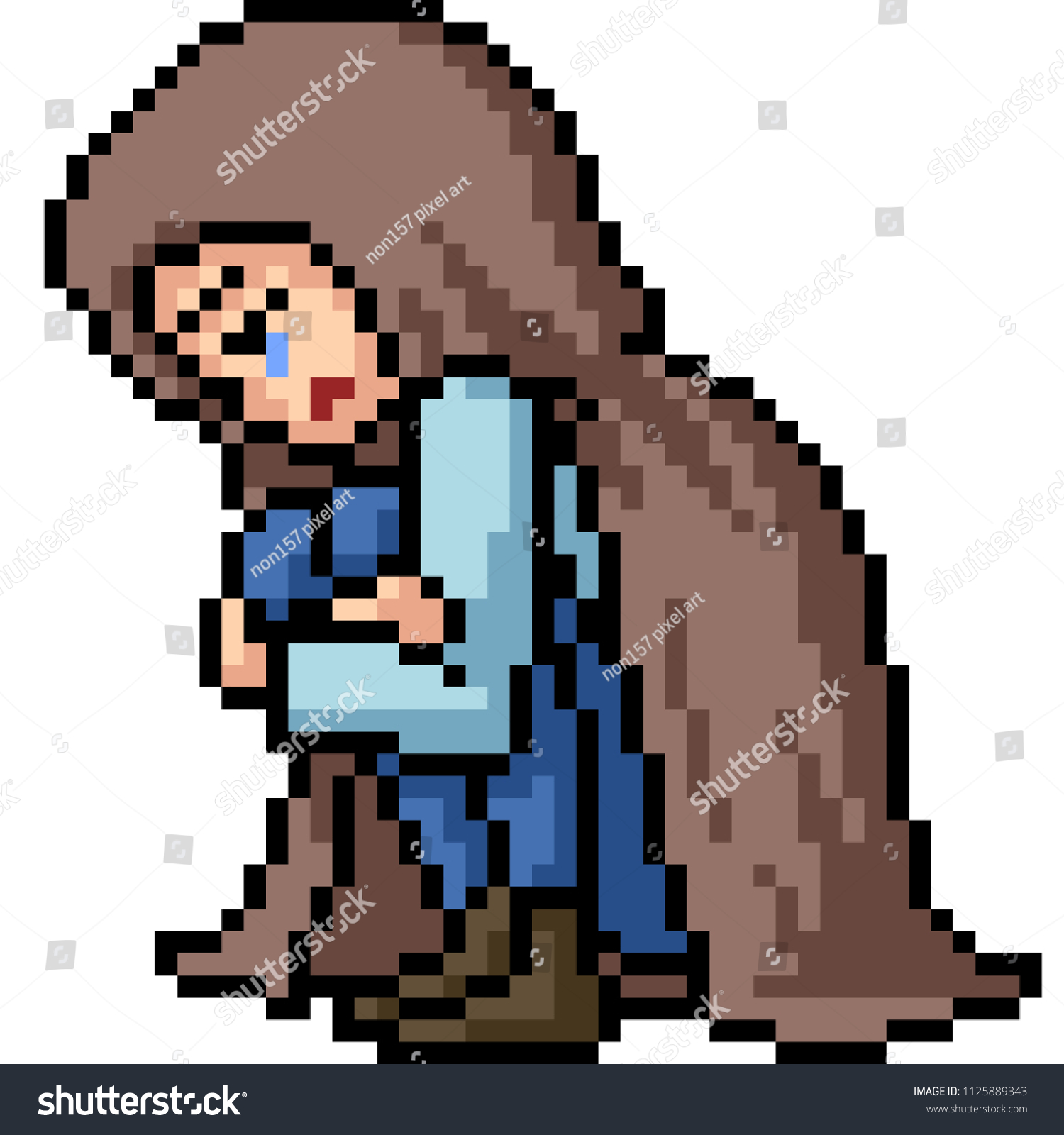 Vector Pixel Art Depression Isolated Cartoon: vetor stock (livre de ...