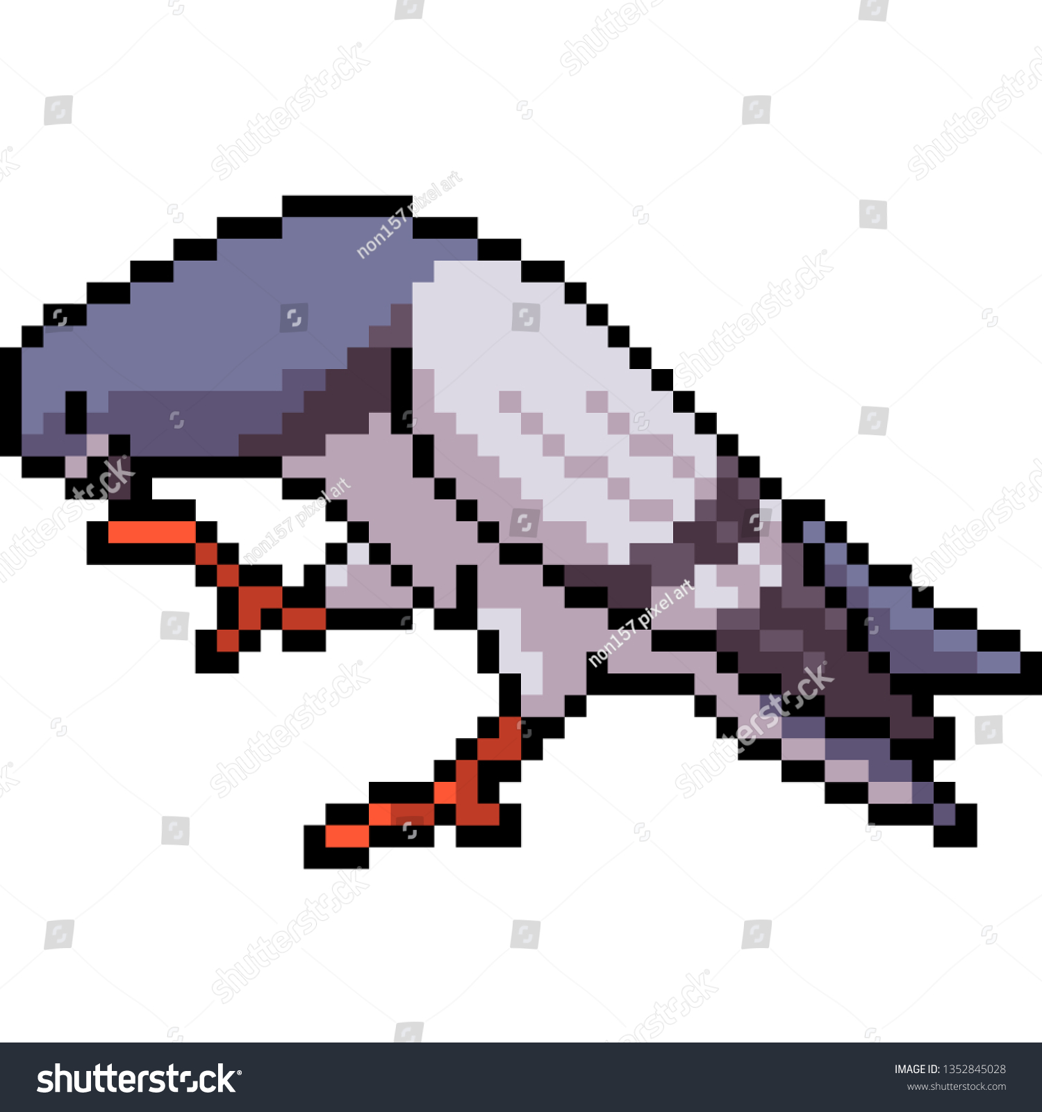 Vector Pixel Art Dove Isolated Cartoon Stock Vector (Royalty Free ...