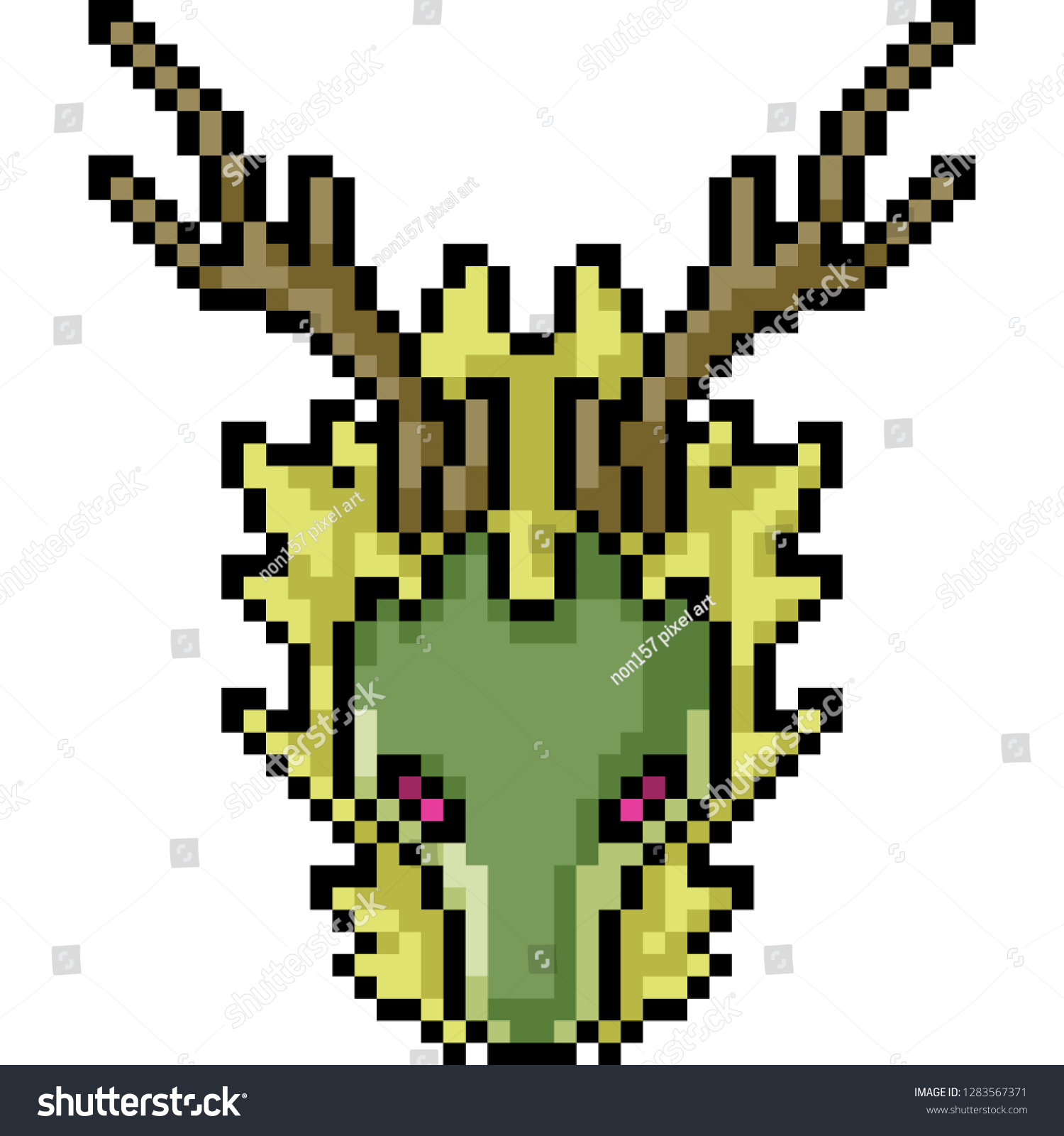 Vector Pixel Art Dragon Head Isolated Stock Vector (Royalty Free ...