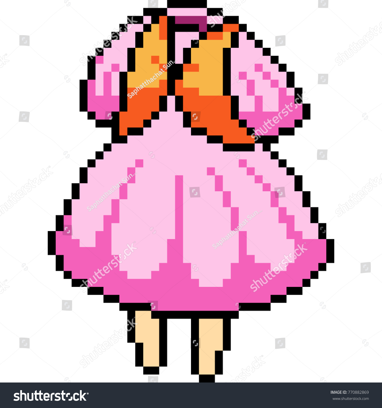 Vector Pixel Art Dress Isolated Stock Vector (Royalty Free) 770882869