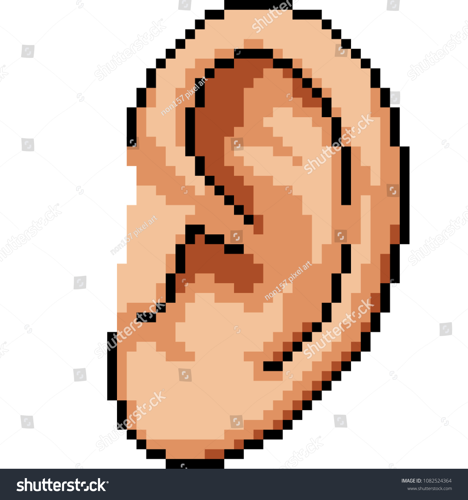 Vector Pixel Art Ear Isolated Cartoon: เวกเตอร์สต็อก (ปลอดค่าลิขสิทธิ์ ...