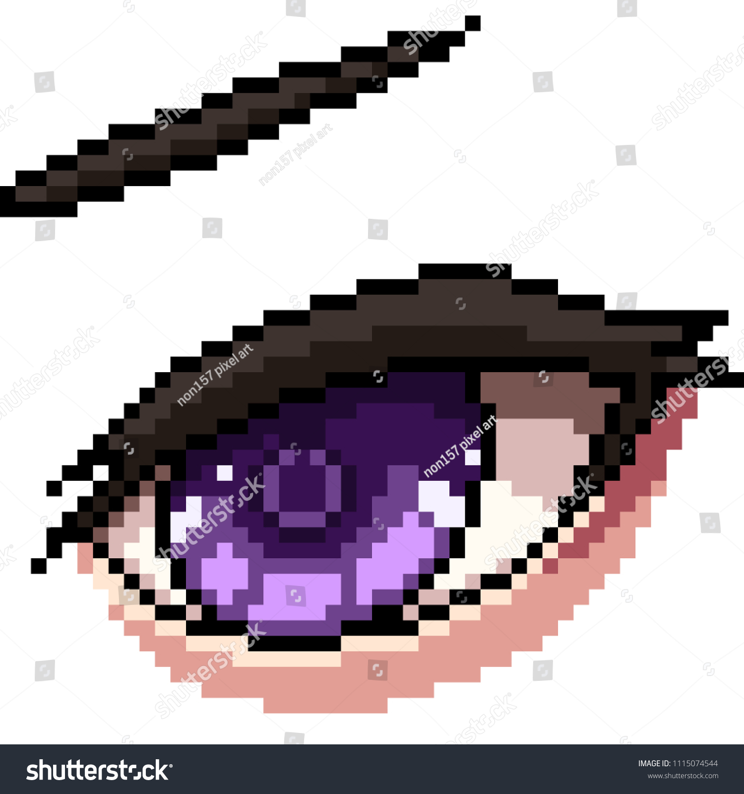 Vector Pixel Art Eye Isolated Cartoon 库存矢量图（免版税）1115074544 | Shutterstock