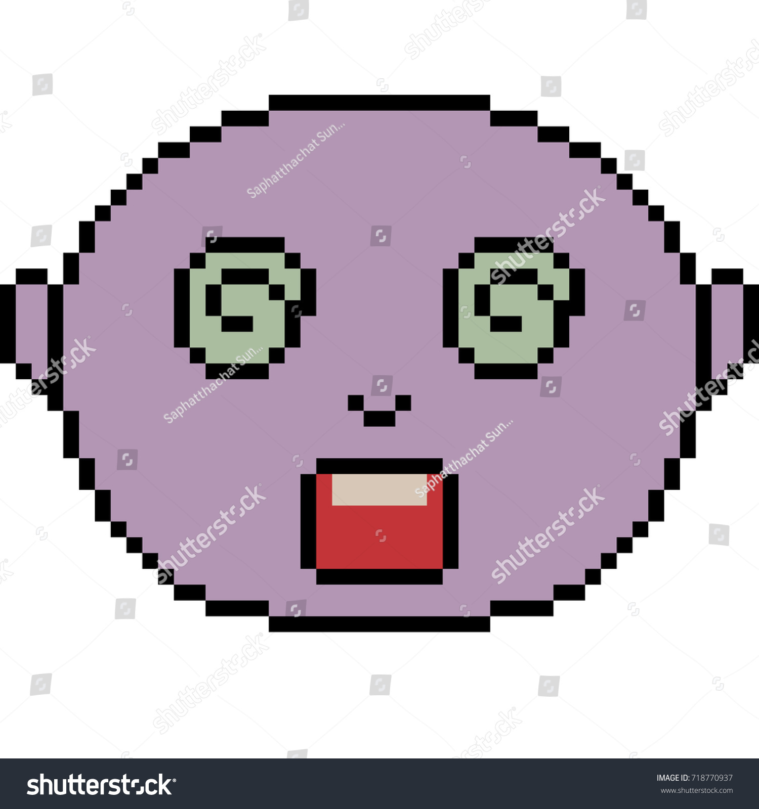 Vector Pixel Art Face Isolated: เวกเตอร์สต็อก (ปลอดค่าลิขสิทธิ์) 718770937