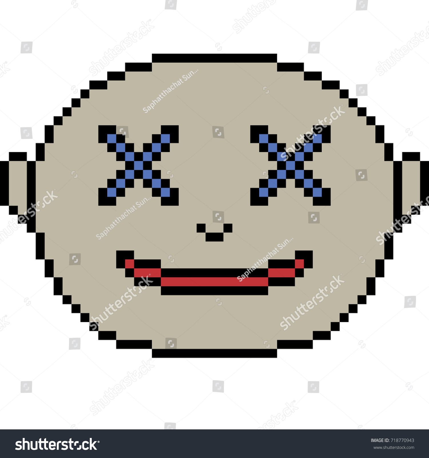 Vector Pixel Art Face Isolated 스톡 벡터(로열티 프리) 718770943 | Shutterstock
