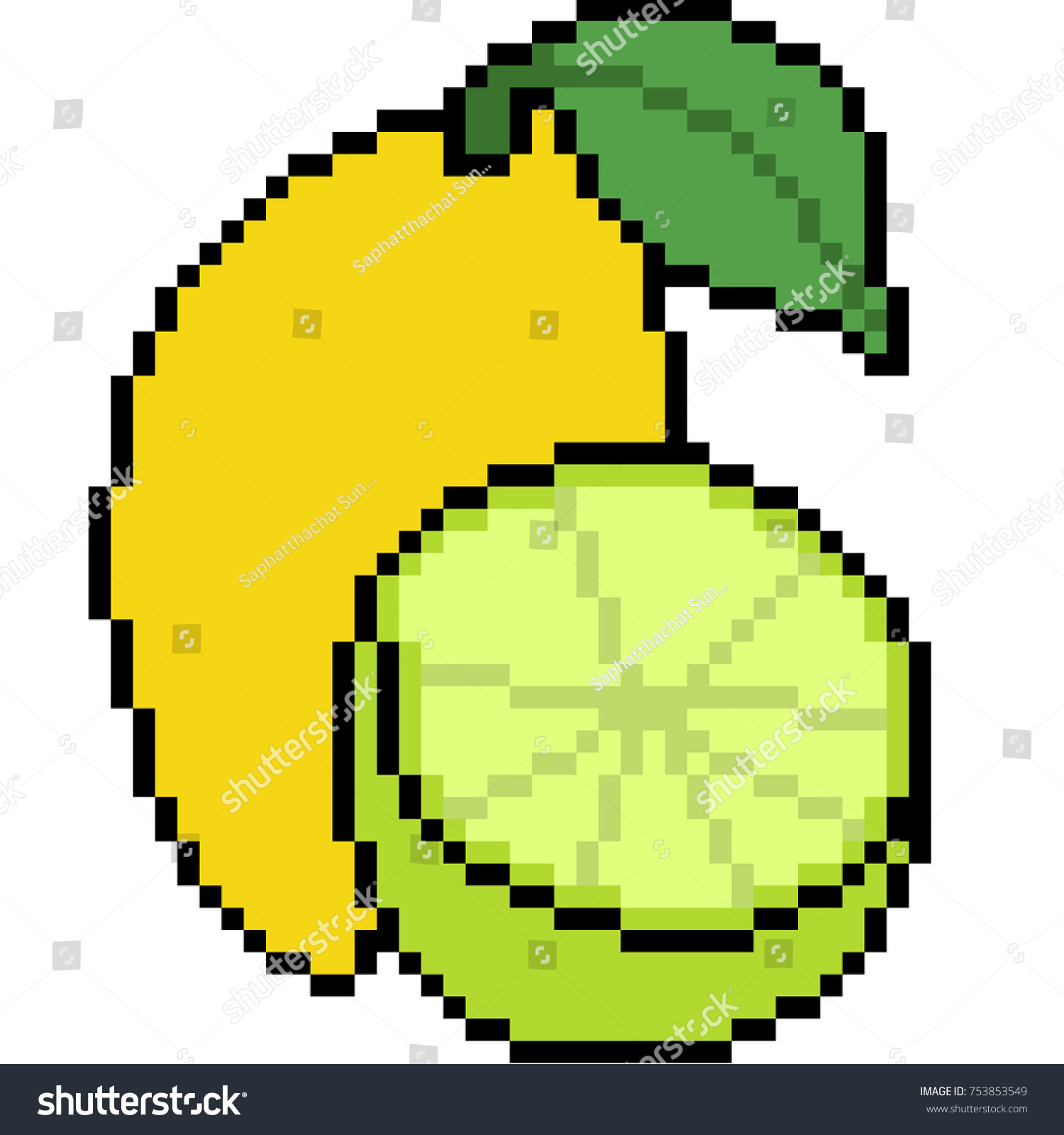 Vector Pixel Art Fruit Isolated Stock Vector (Royalty Free) 753853549 ...