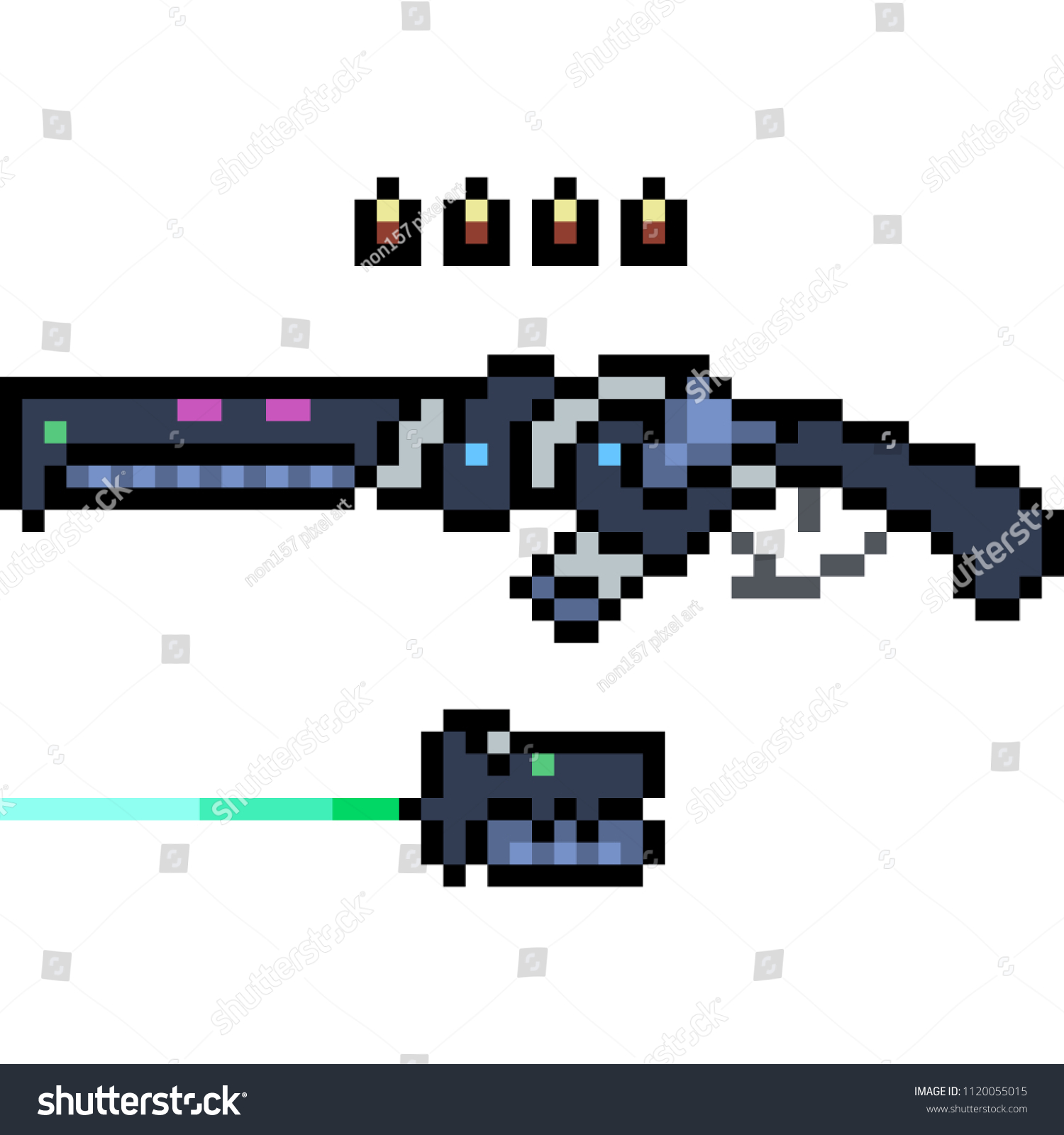 Vector Pixel Art Future Gun Isolated: vector de stock (libre de ...