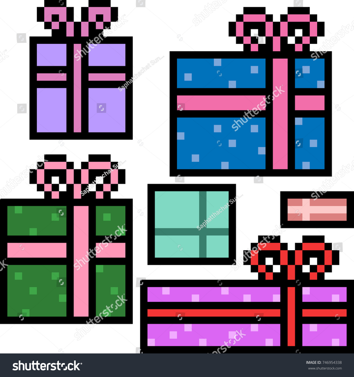 Vector Pixel Art Gift Box Isolated: Vector có sẵn (miễn phí bản quyền ...