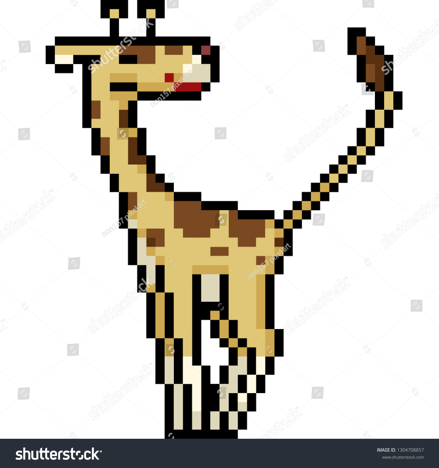 Vector Pixel Art Giraffe Isolated Cartoon Stock Vector (Royalty Free ...