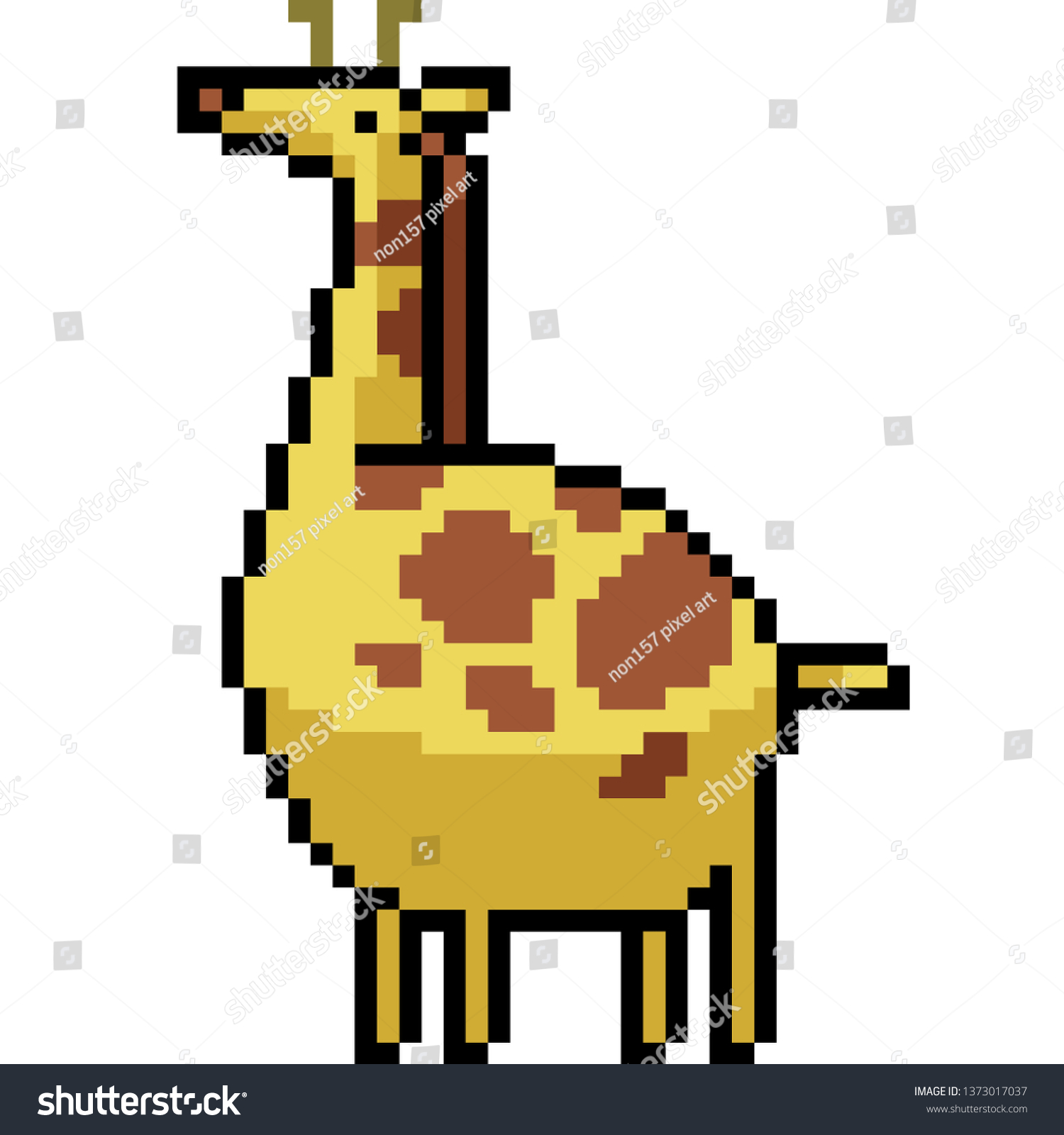 Vector Pixel Art Giraffe Isolated Cartoon Stock Vector (Royalty Free ...