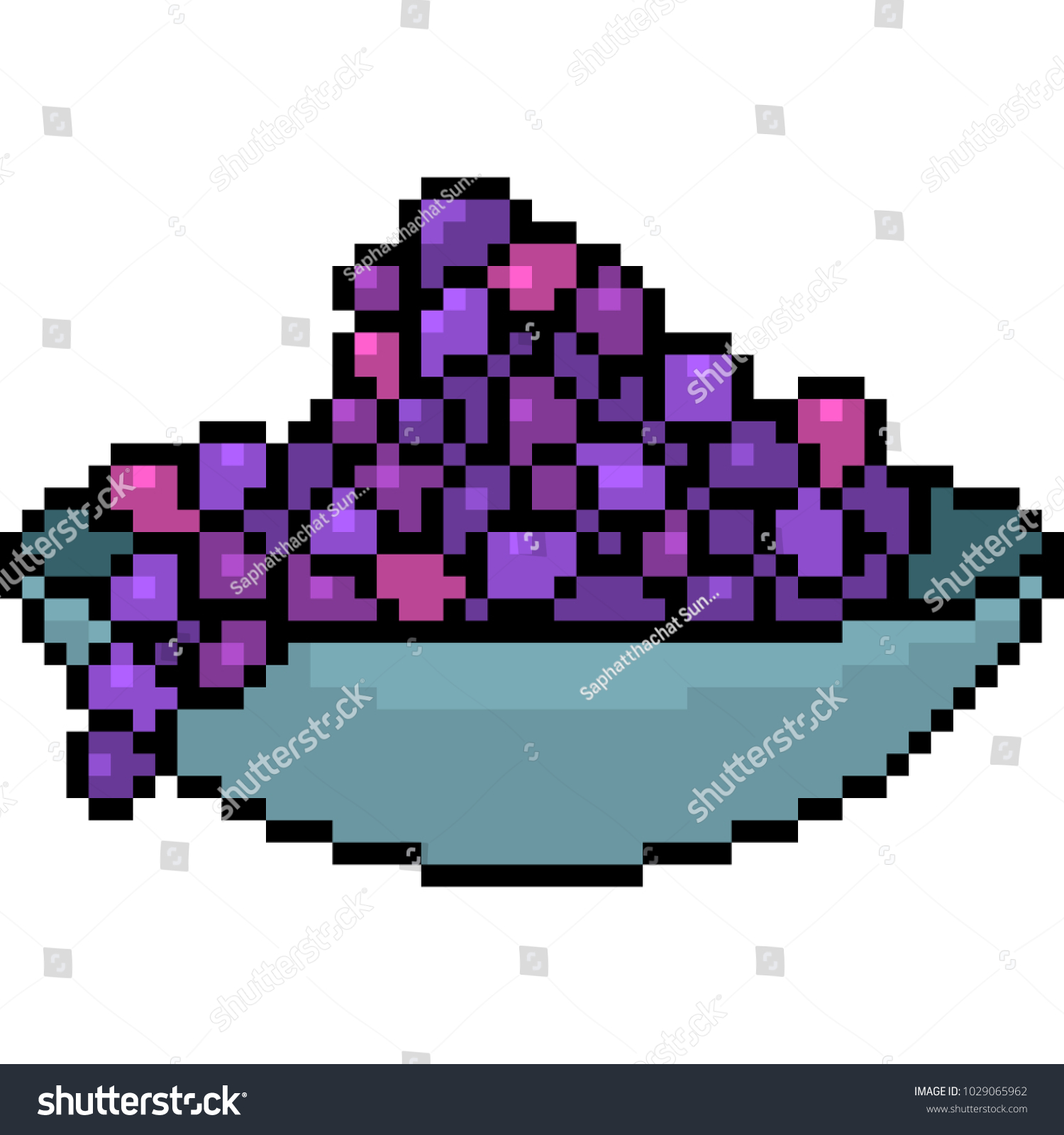 Vector Pixel Art Grape Isolated Cartoon Stock Vector (Royalty Free ...