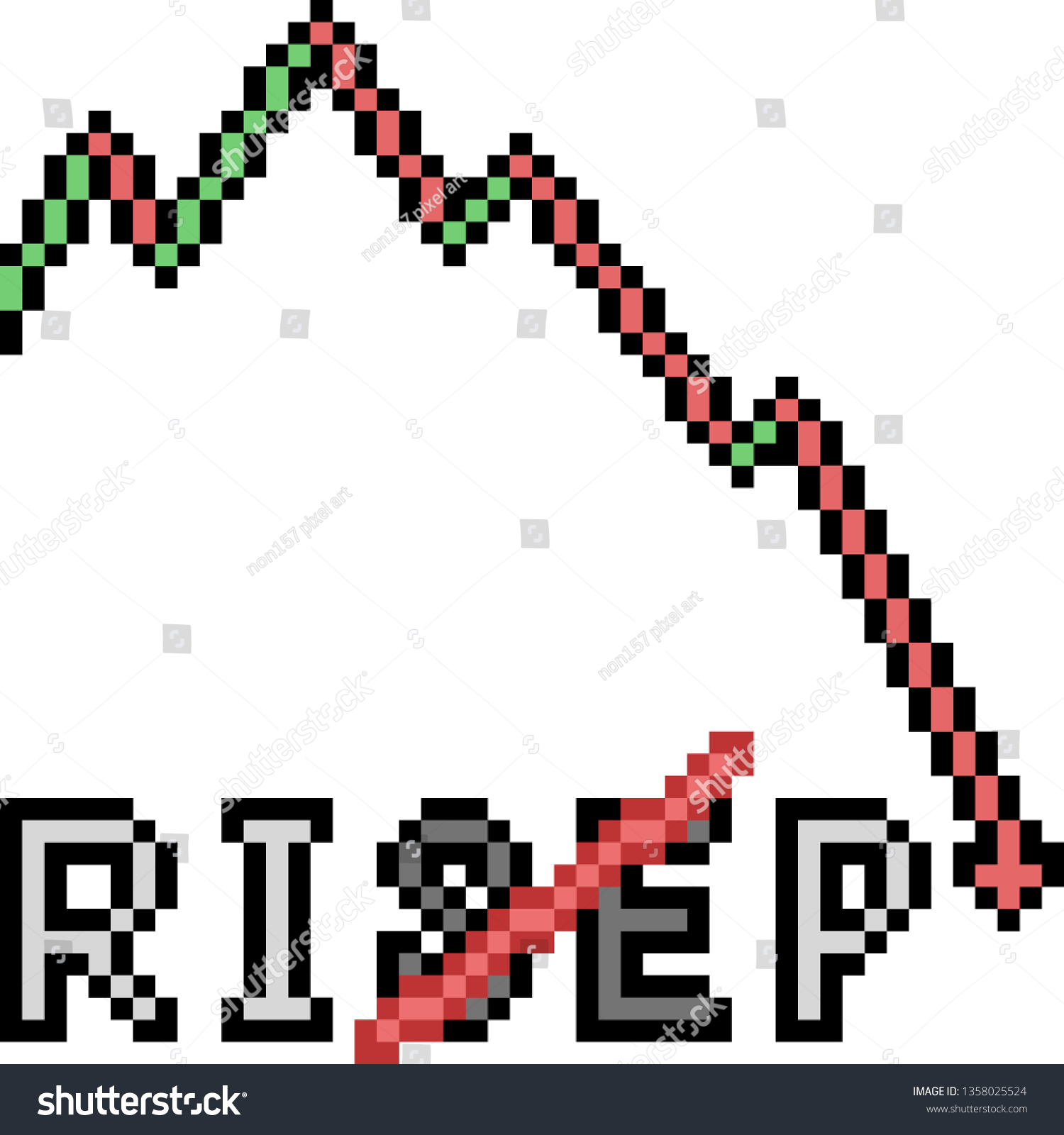 Vector Pixel Art Graph Drop Isolated Stock Vector (Royalty Free ...