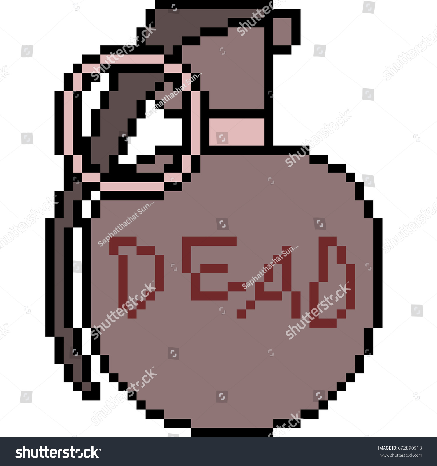 Vector Pixel Art Grenade Isolate Stock Vector (Royalty Free) 692890918