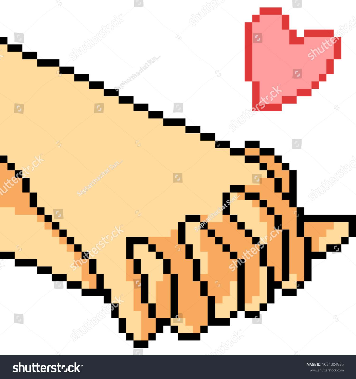Vector Pixel Art Hand Hold Gesture: vector de stock (libre de regalías ...
