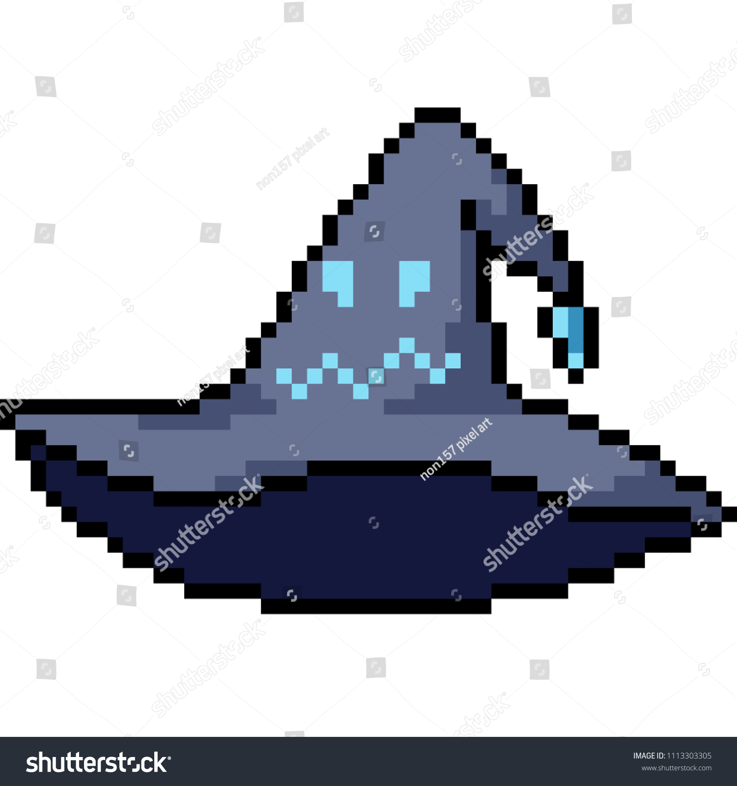 Vector Pixel Art Hat Isolated Cartoon Stock Vector (Royalty Free ...