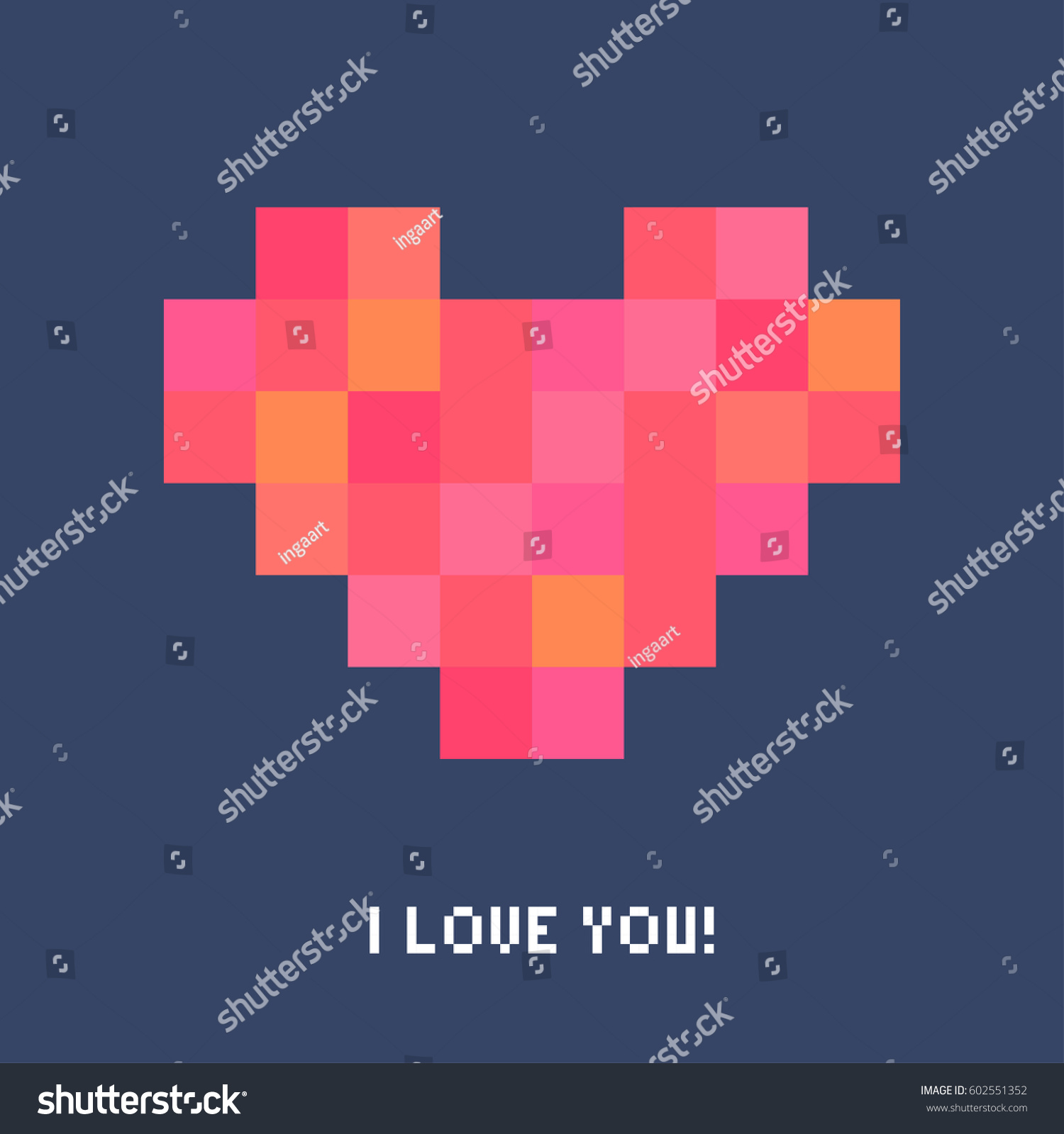 Vector Pixel Art Heart Card Background 库存矢量图（免版税）602551352 | Shutterstock