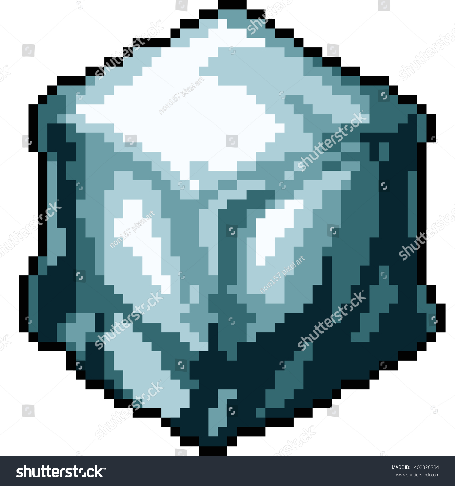 Vector Pixel Art Ice Cube Isolated Stock Vector (Royalty Free) 1402320734